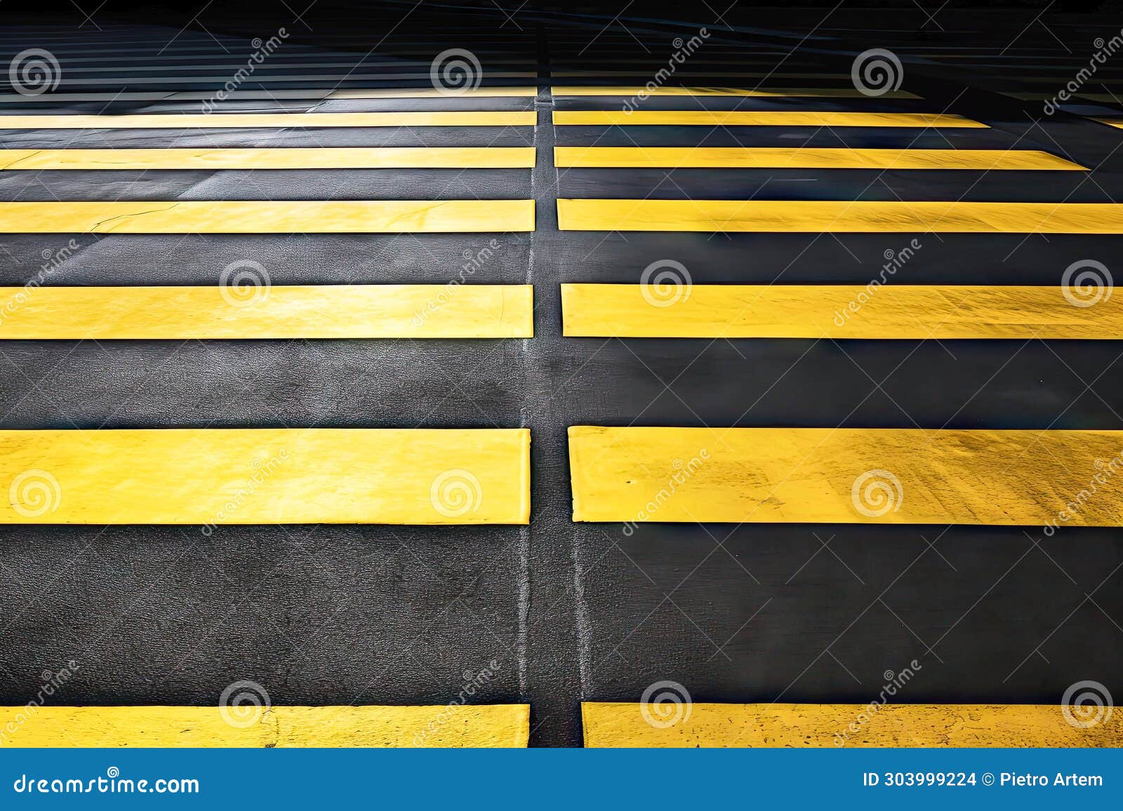 Pedestrian Crossing Yellow Marks on Asphalt Stock Photo - Image of ...