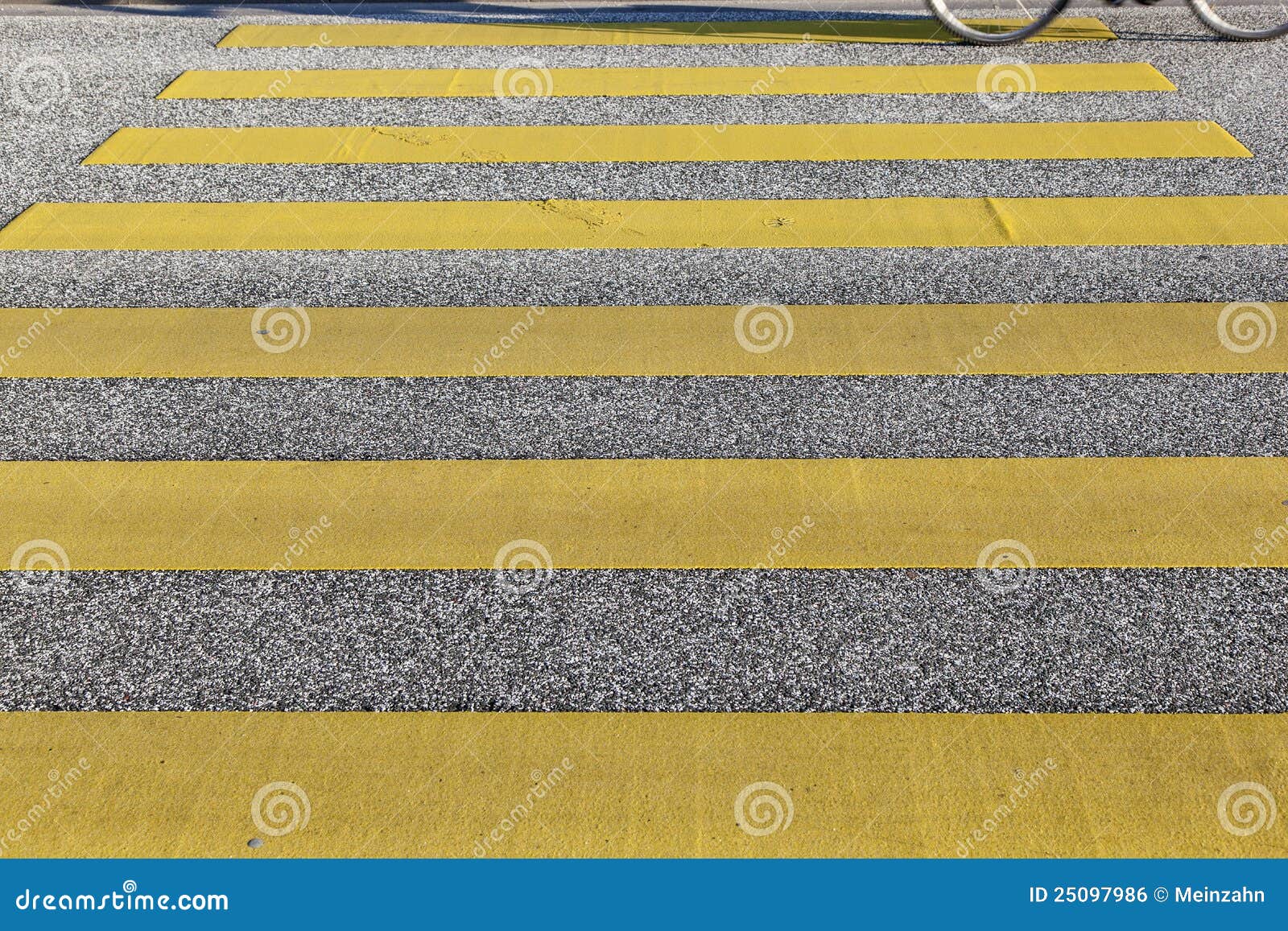 Pedestrian Crossing with Yellow Stripes Stock Photo - Image of scene ...