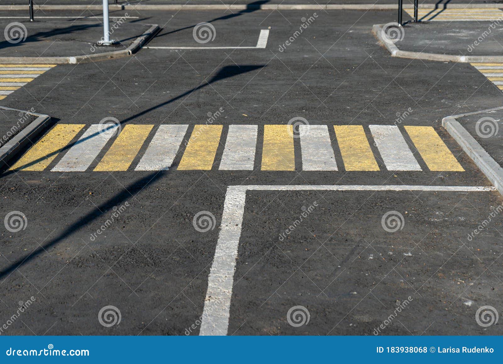 Pedestrian Crosswalk at the Intersection in the Park Stock Photo ...