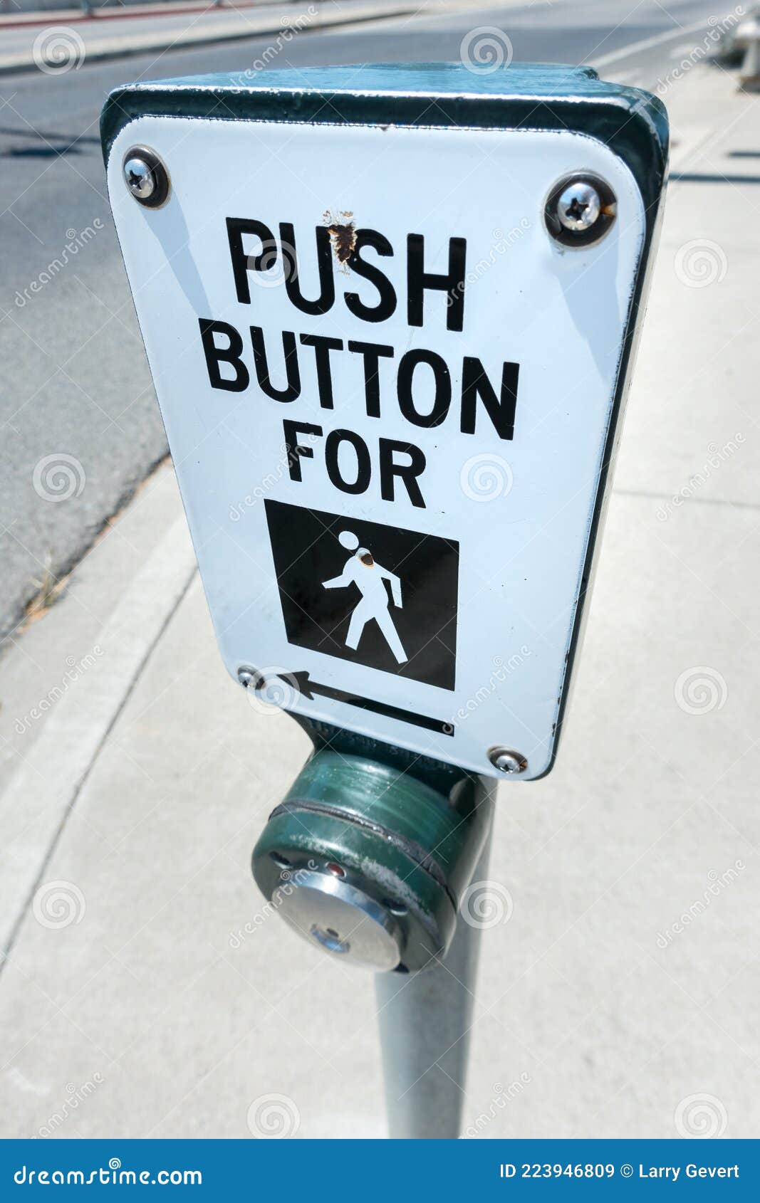 Pedestrian Crosswalk Push Button Stock Image - Image of background ...