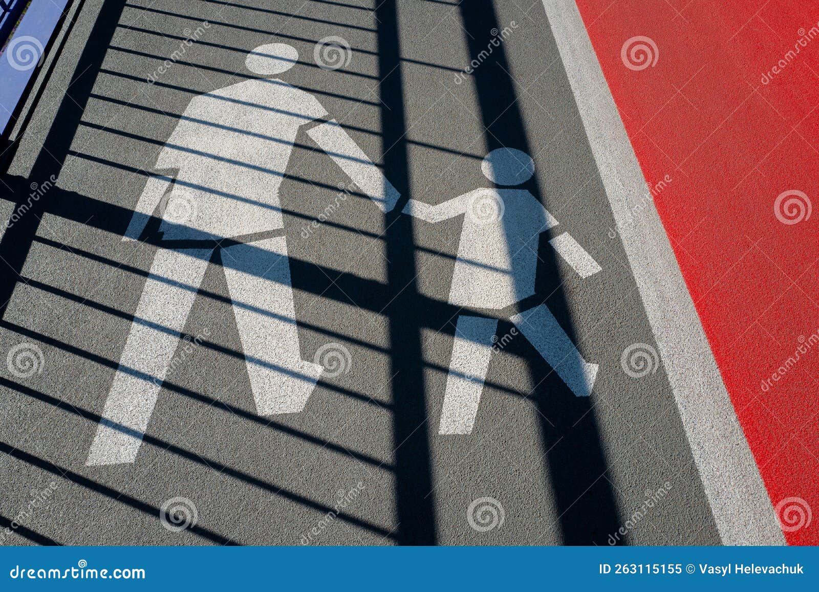 Pedestrian and Cycle Path with Shadow Stock Image - Image of blue ...