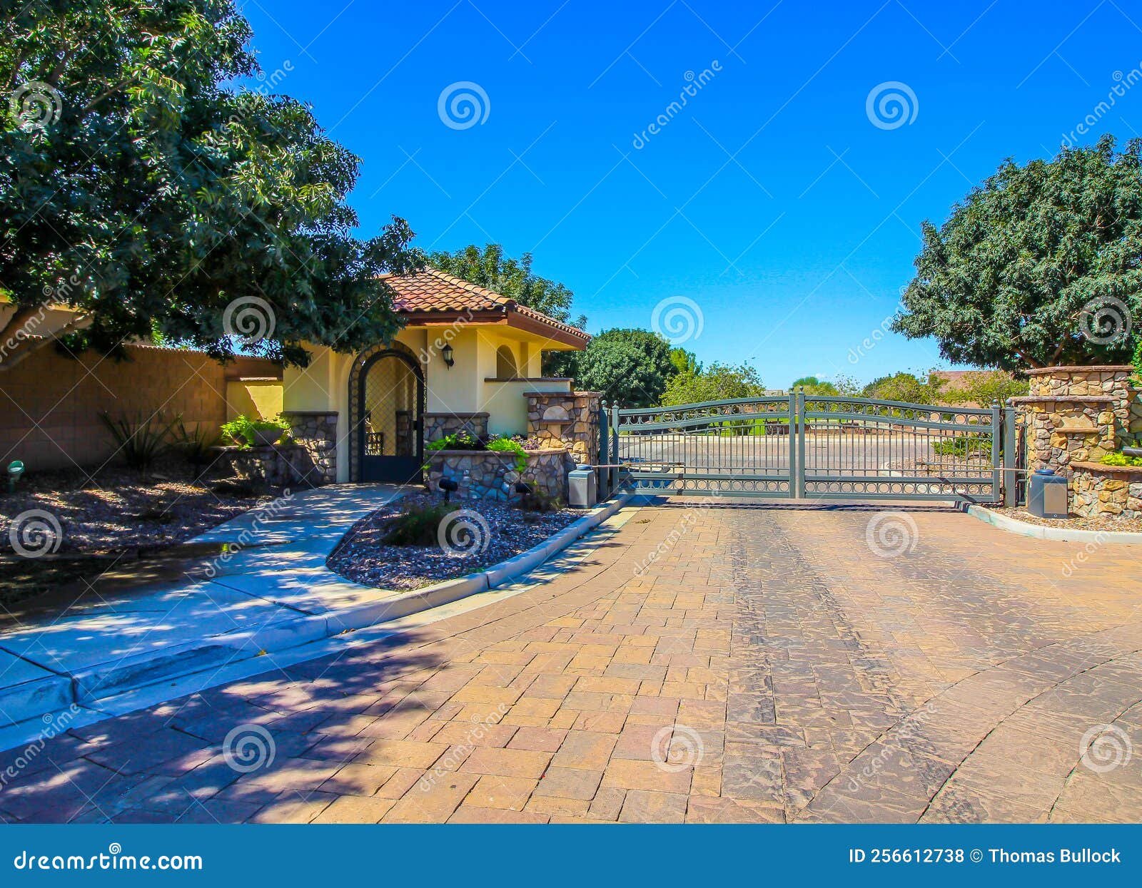 Exit Gate at Gated Subdivision Stock Photo - Image of pedestrian ...