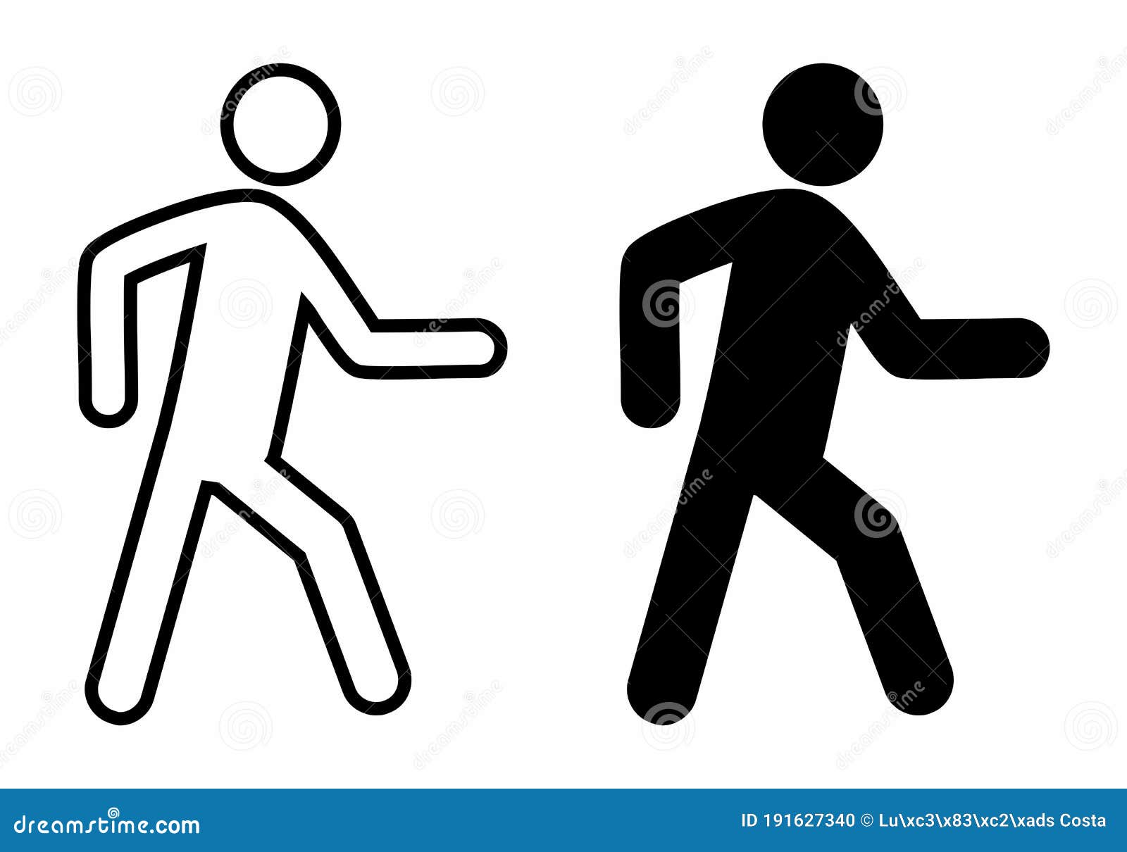 Pedestrian icons set stock illustration. Illustration of white - 191627340