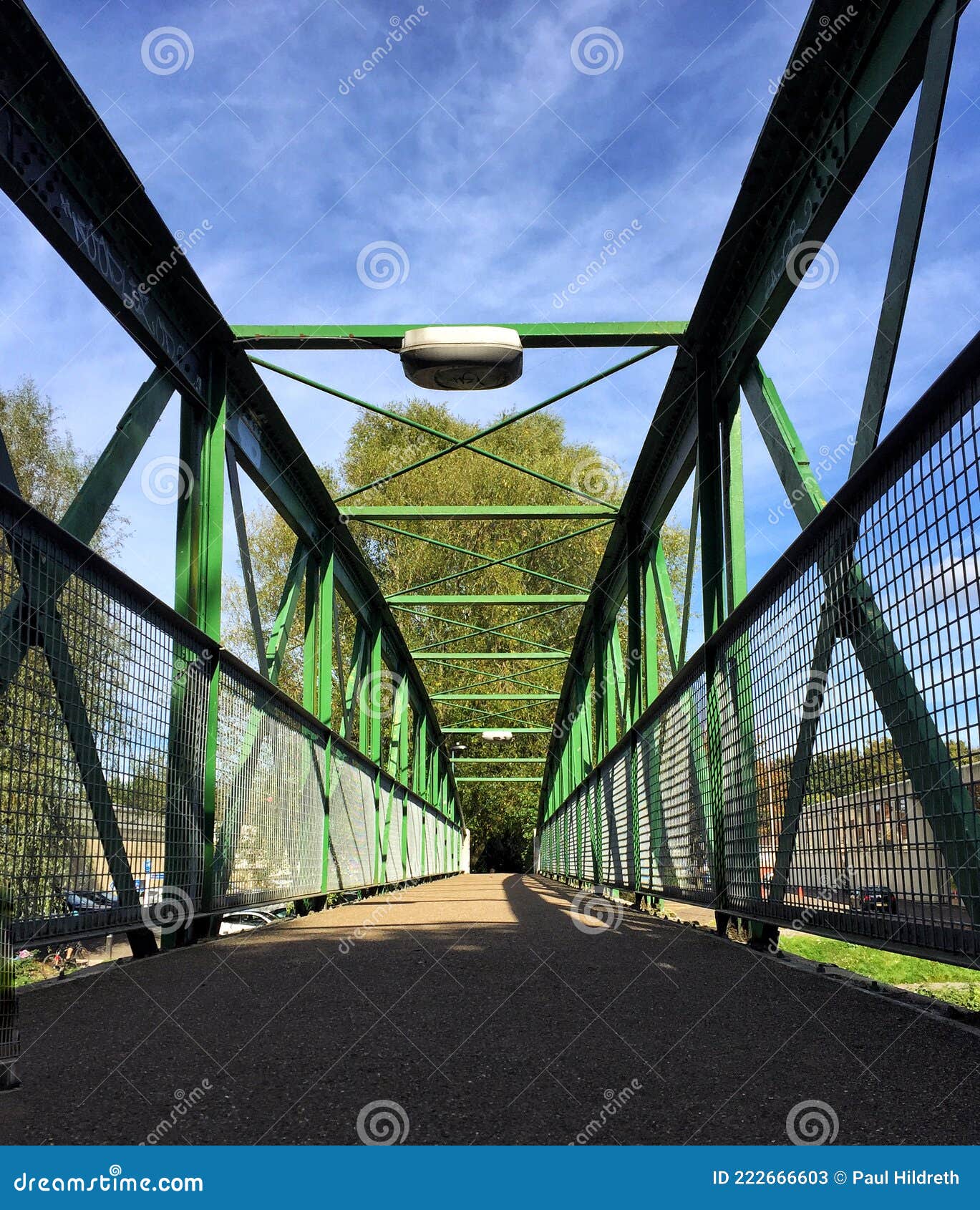 Green Pedestrian Iron Footbridge Stock Image - Image of avon, walk ...