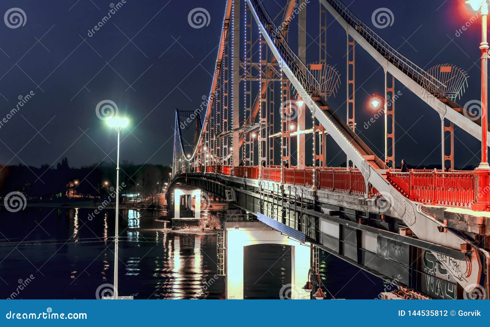 Pedestrian Metal Bridge Elevated Walkway Over British Railroad In ...
