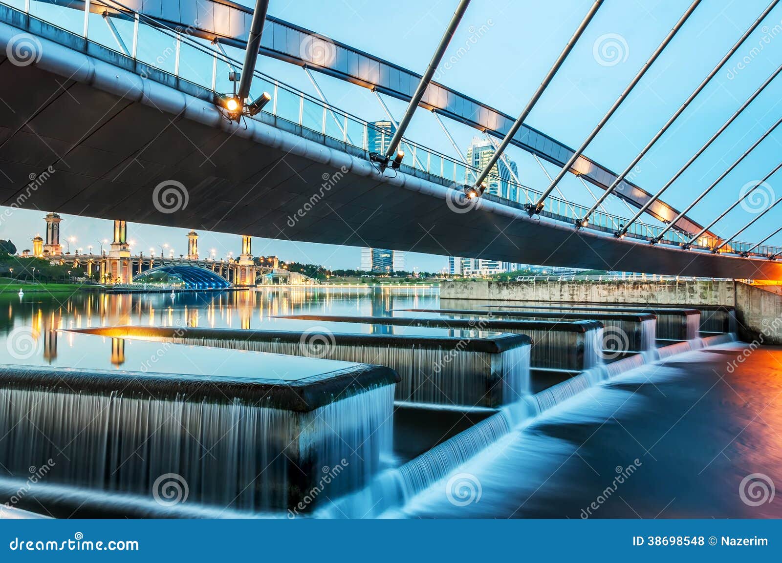 Pedestrian Modern Bridge, Putrajaya Editorial Stock Photo - Image of ...