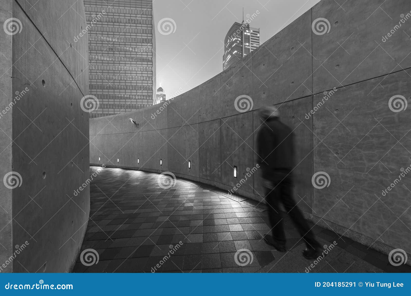 Modern Walkway in Urban City Stock Image - Image of direction, modern ...