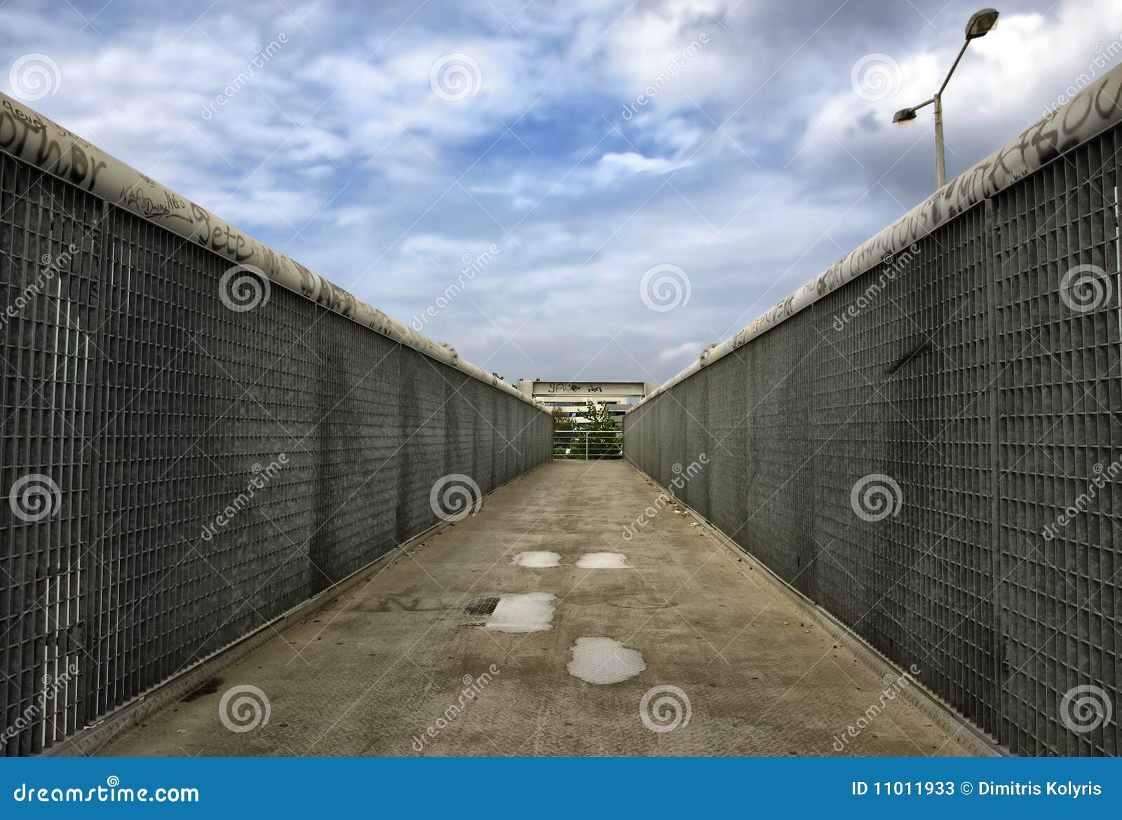 Pedestrian Overpass, Overpass With Architecture Built With Steel Beams ...