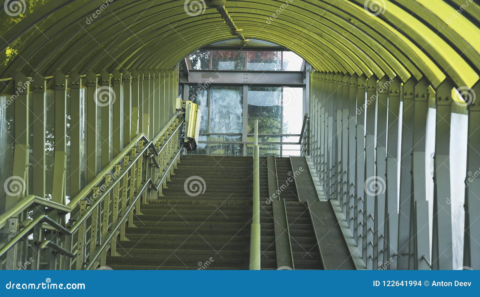 The Pedestrian Overpass is Equipped with a Modern Ramp for Disabled ...
