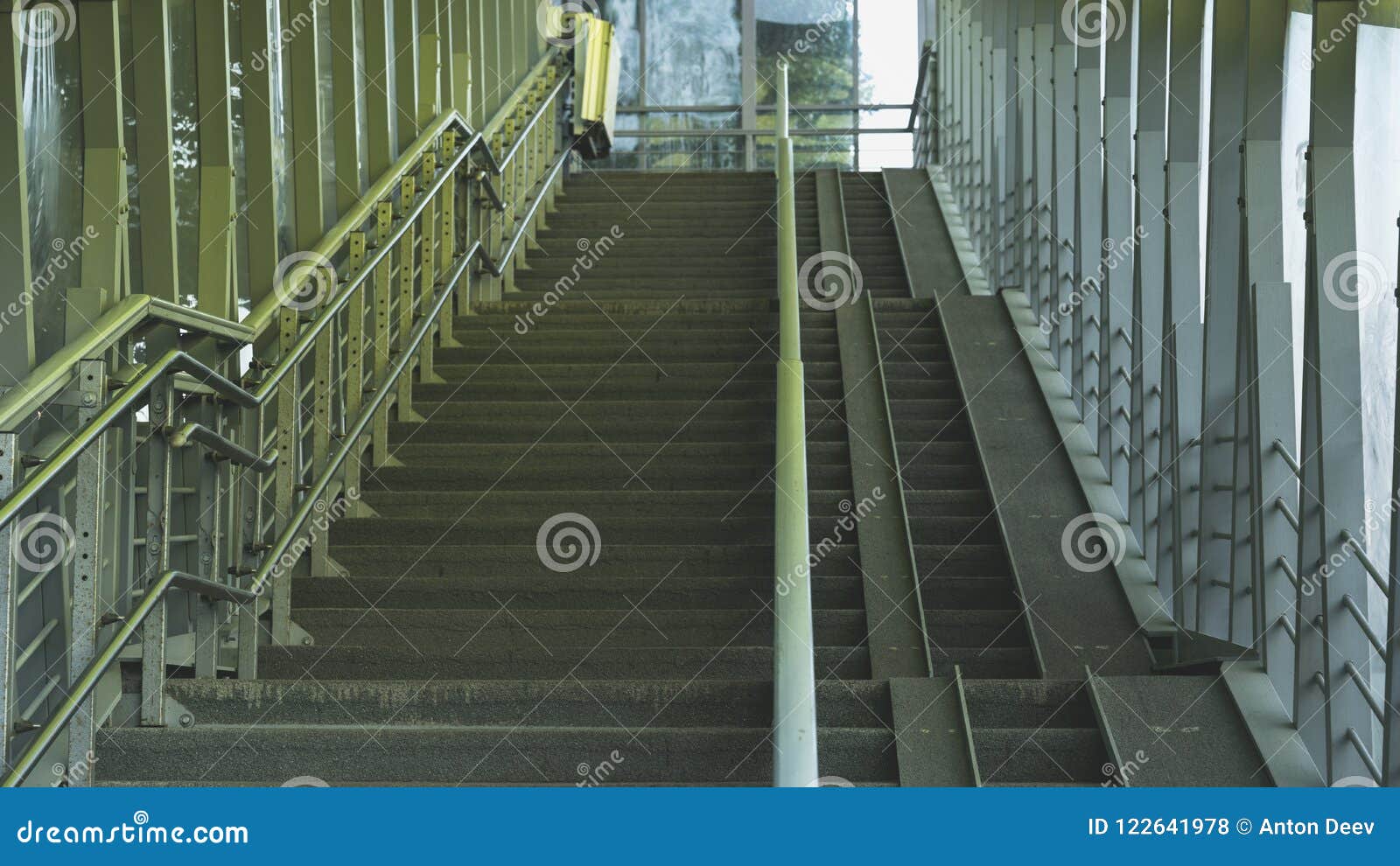 The Pedestrian Overpass is Equipped with a Modern Ramp for Disabled ...