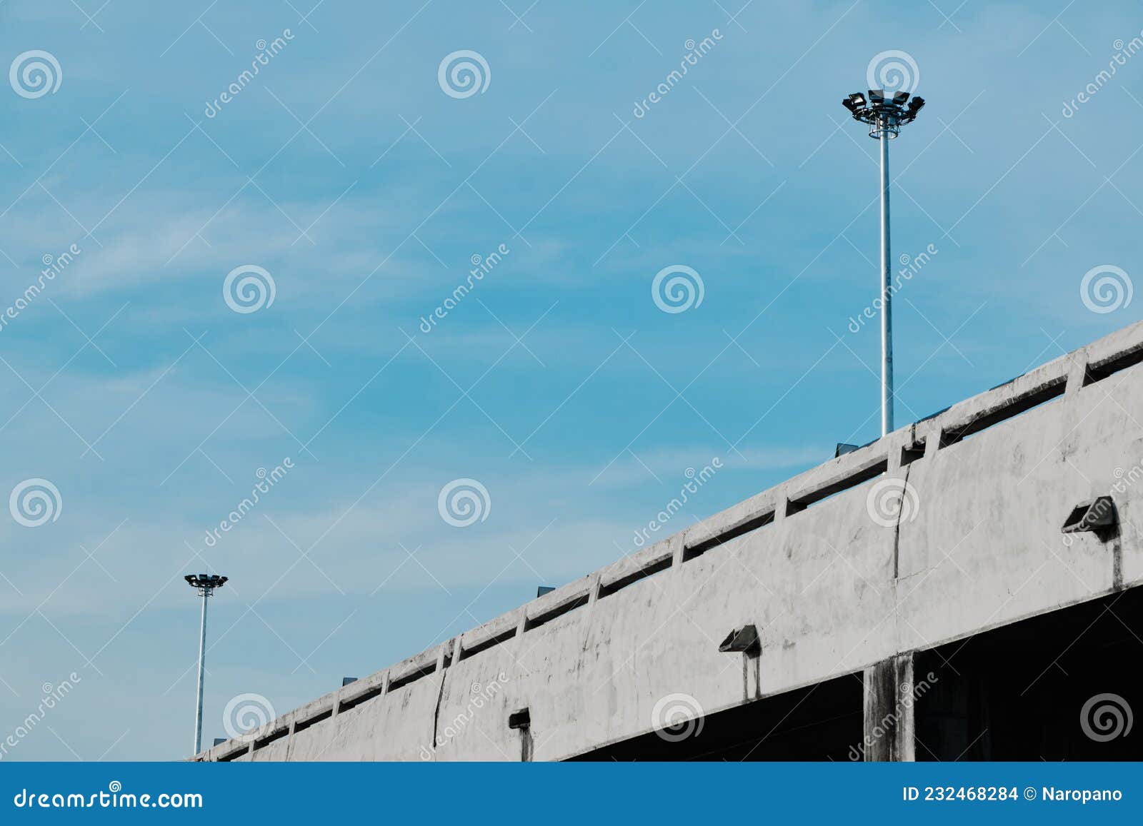 A Pedestrian Overpass and Street Light Stock Photo - Image of pavement ...