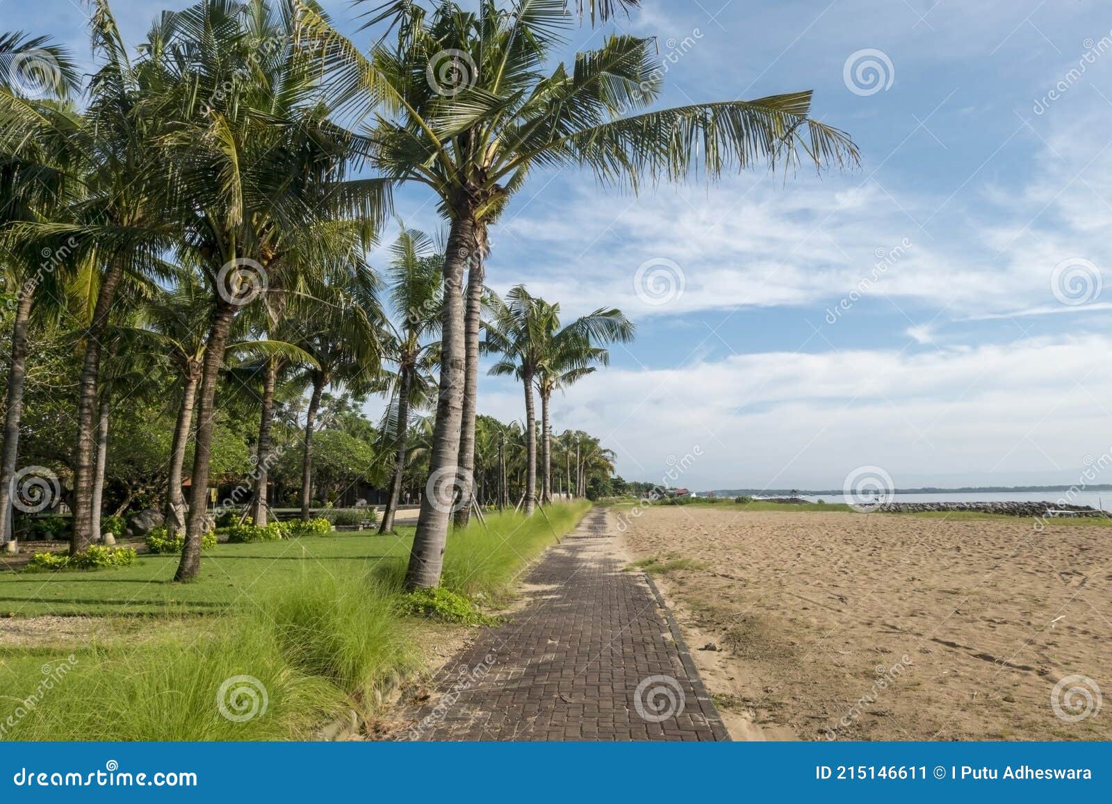 Pedestrian Path on the Beach Side. Stock Image - Image of garden, park ...