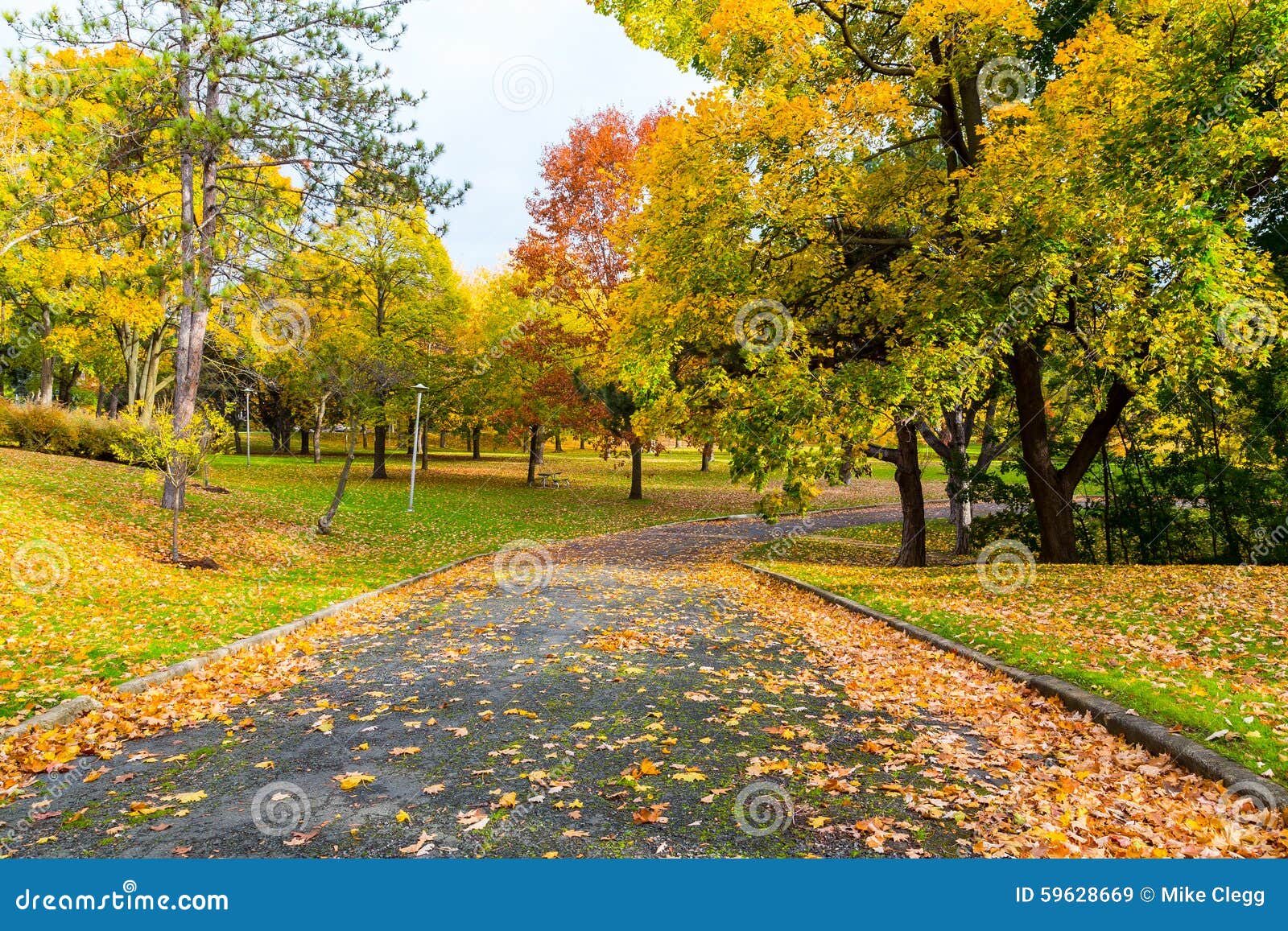 Pedestrian Path in Canada in the Fall Stock Image - Image of cycle ...