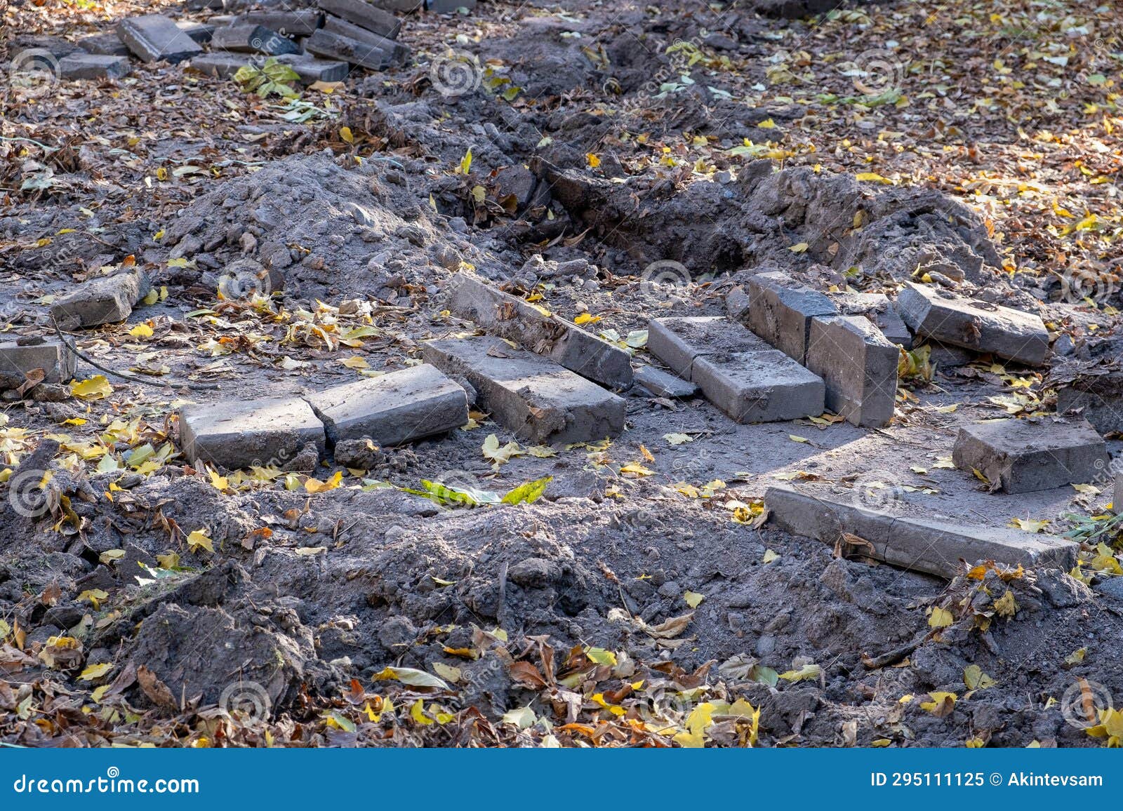 Footpath Dismantled for Repairs Stock Image - Image of urban, ruined ...