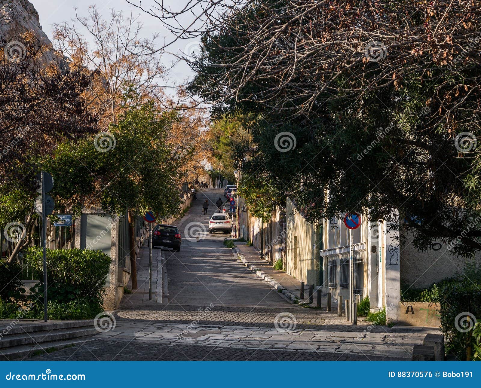 Pedestrian Path in Greek Capital Athens Editorial Photo - Image of ...