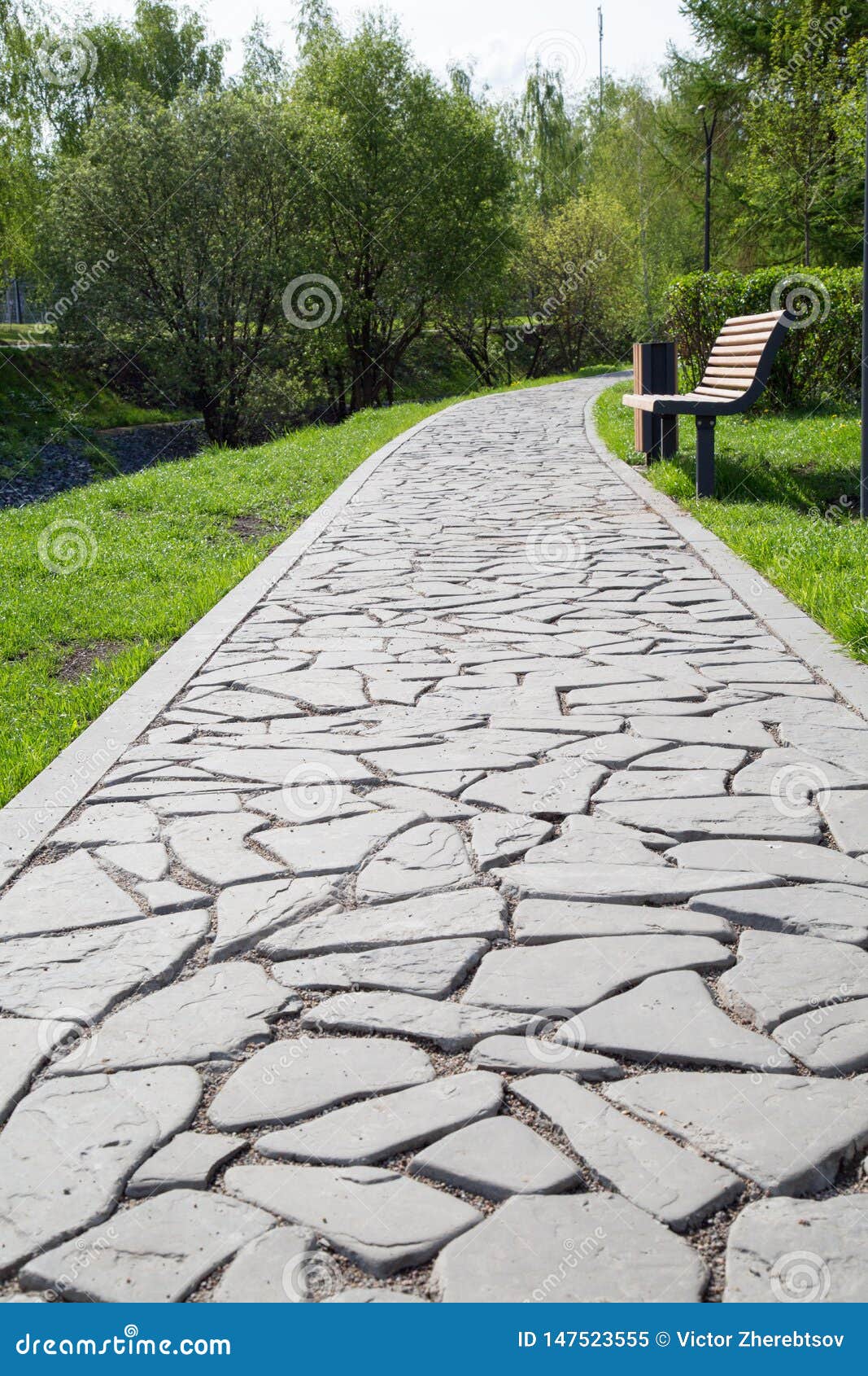 A Pedestrian Path Made of Stones of Irregular Shape Stock Image - Image ...