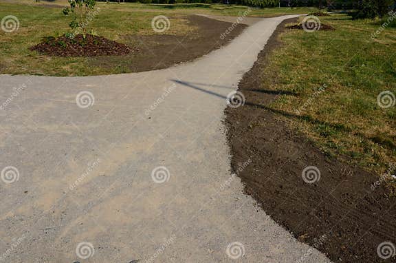 Pedestrian Path Newly Built Compacted Stone Aggregate Stock Image ...