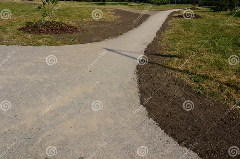 Pedestrian Path Newly Built Compacted Stone Aggregate Stock Image ...