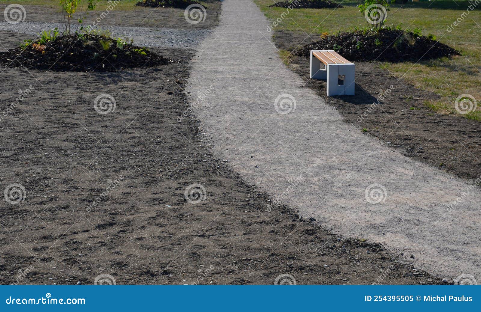Pedestrian Path Newly Built Compacted Stone Aggregate Stock Image ...