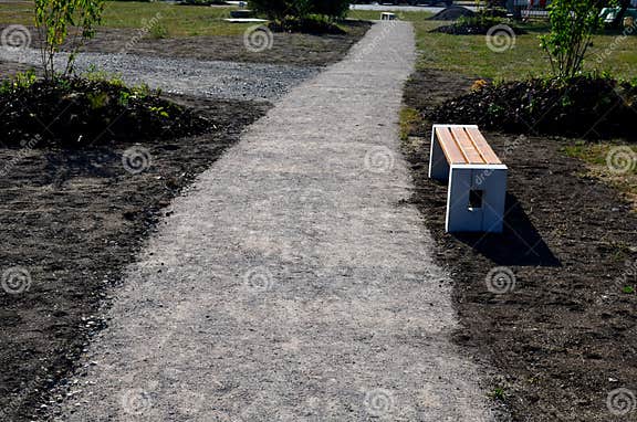 Pedestrian Path Newly Built Compacted Stone Aggregate Stock Image ...
