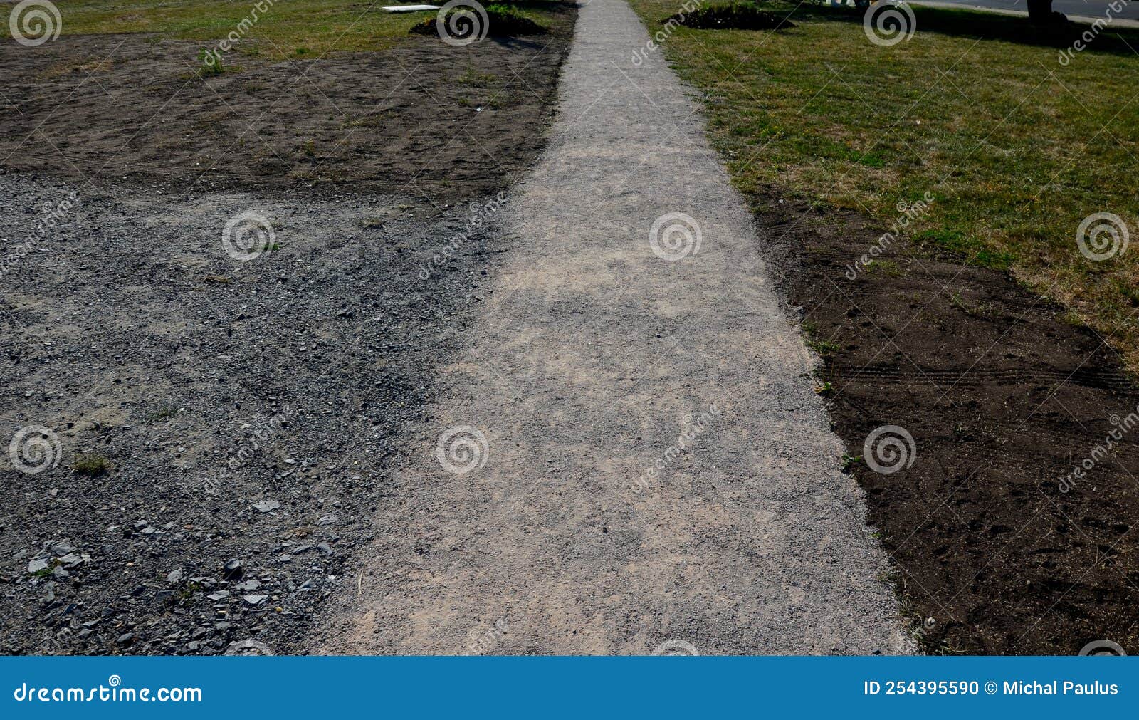 Pedestrian Path Newly Built Compacted Stone Aggregate Stock Photo ...
