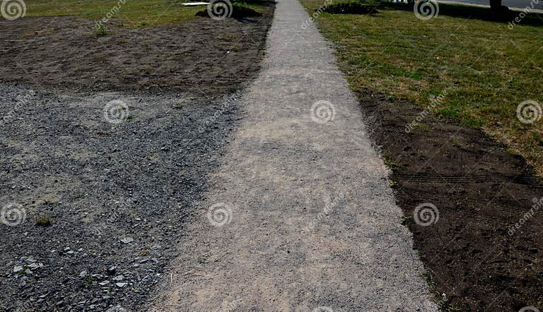 Pedestrian Path Newly Built Compacted Stone Aggregate Stock Photo ...