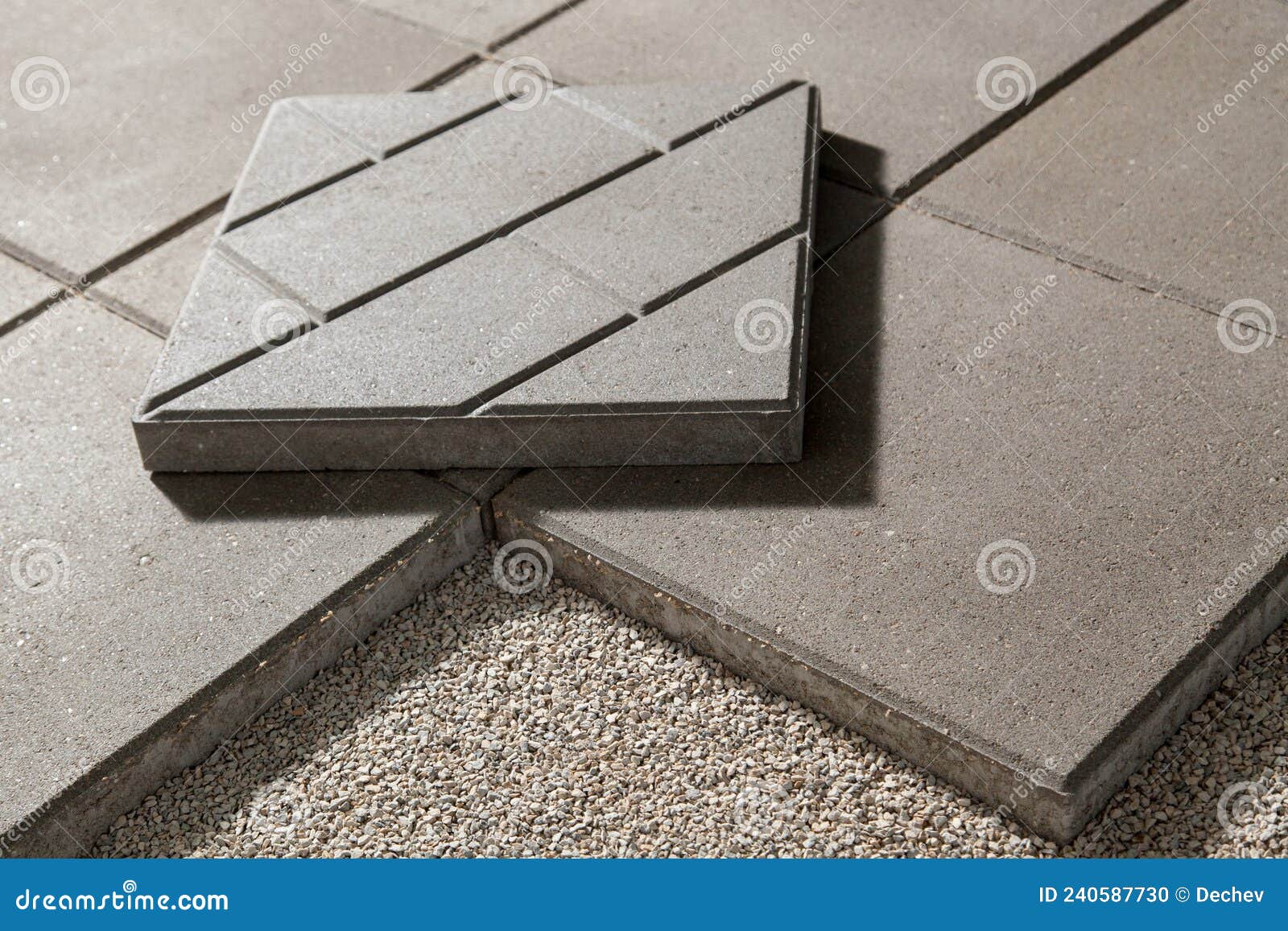Pedestrian Path with Paver Bricks. Sidewalk Pavement Stock Photo ...