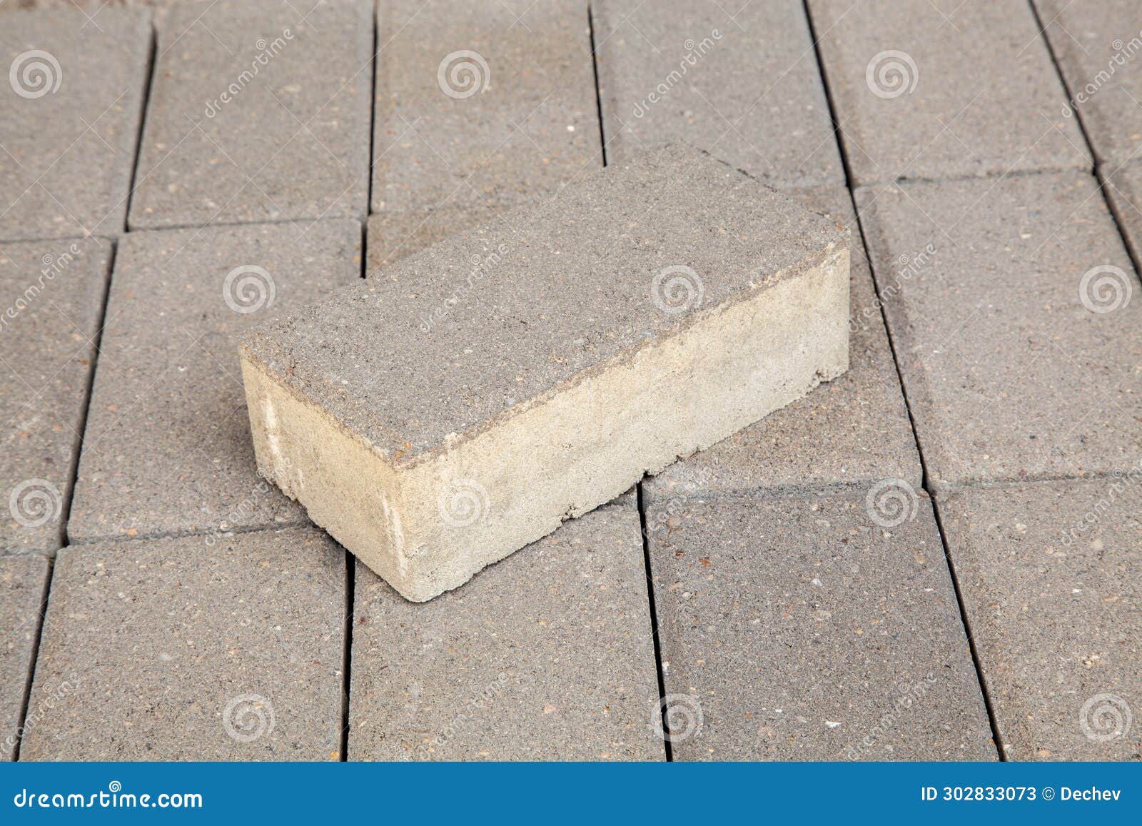 Pedestrian Path with Paver Bricks. Sidewalk Pavement Stock Image ...