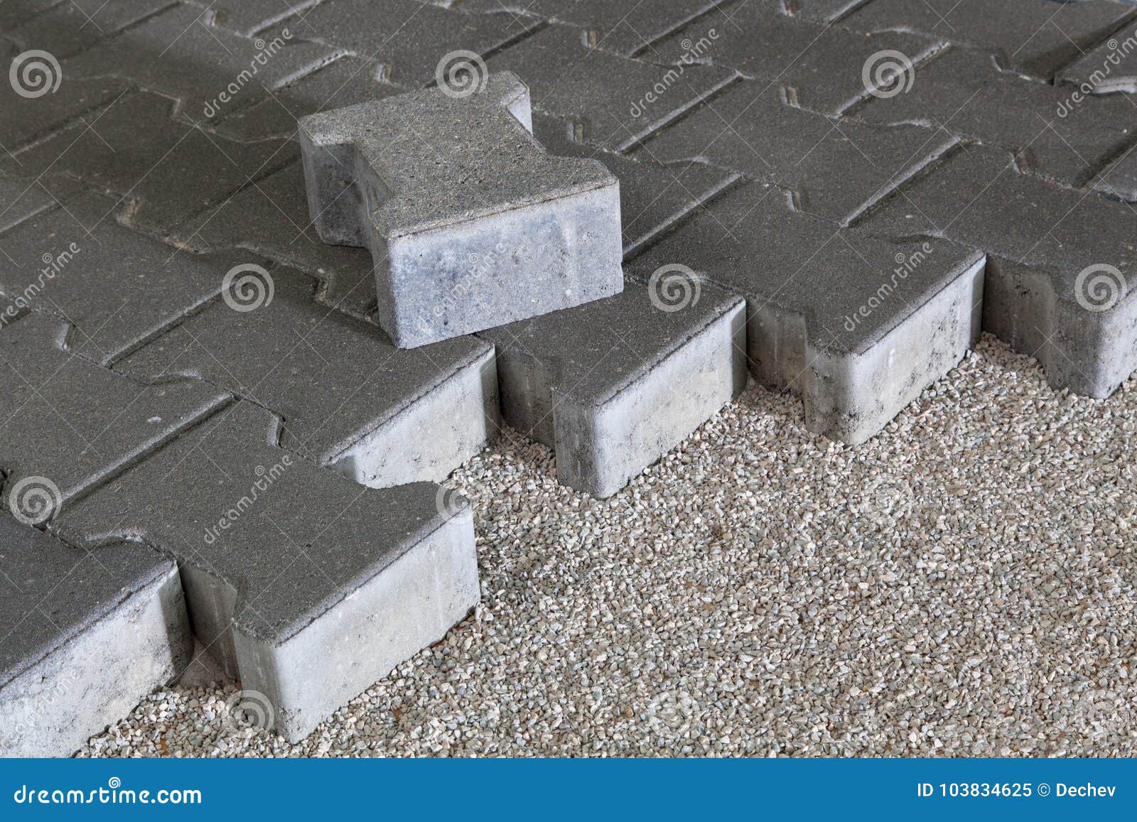 Pedestrian Path with Paver Bricks. Sidewalk Pavement Stock Image ...