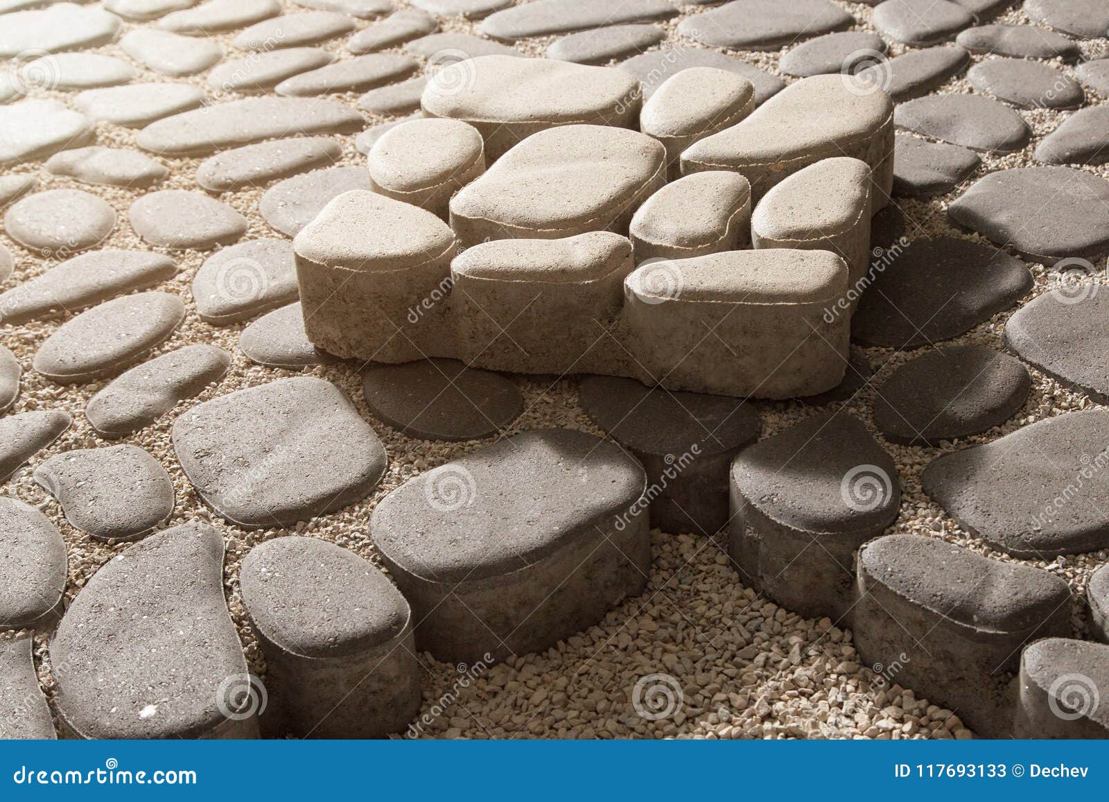 Pedestrian Path with Paver Bricks. Sidewalk Pavement Stock Image ...