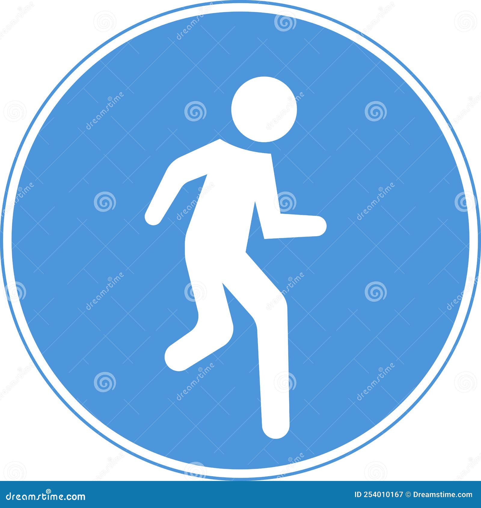 The Pedestrian Path Sign. Blue Circle. Vector Image Stock Vector ...