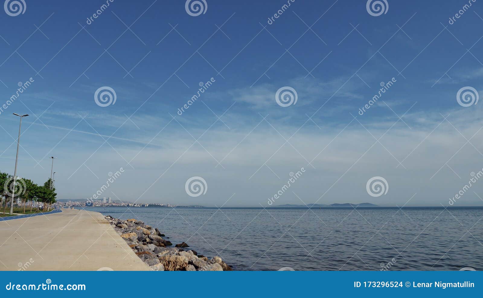 Pedestrian Path on the Waterfront with Beautiful Sea Views Stock Photo ...