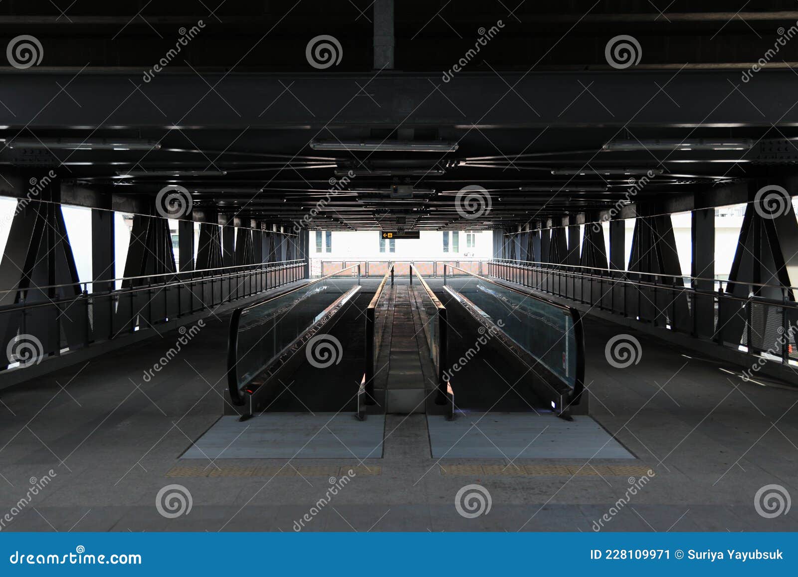 Pedestrian Pathway or Corridor or Hallway between Train Station and ...