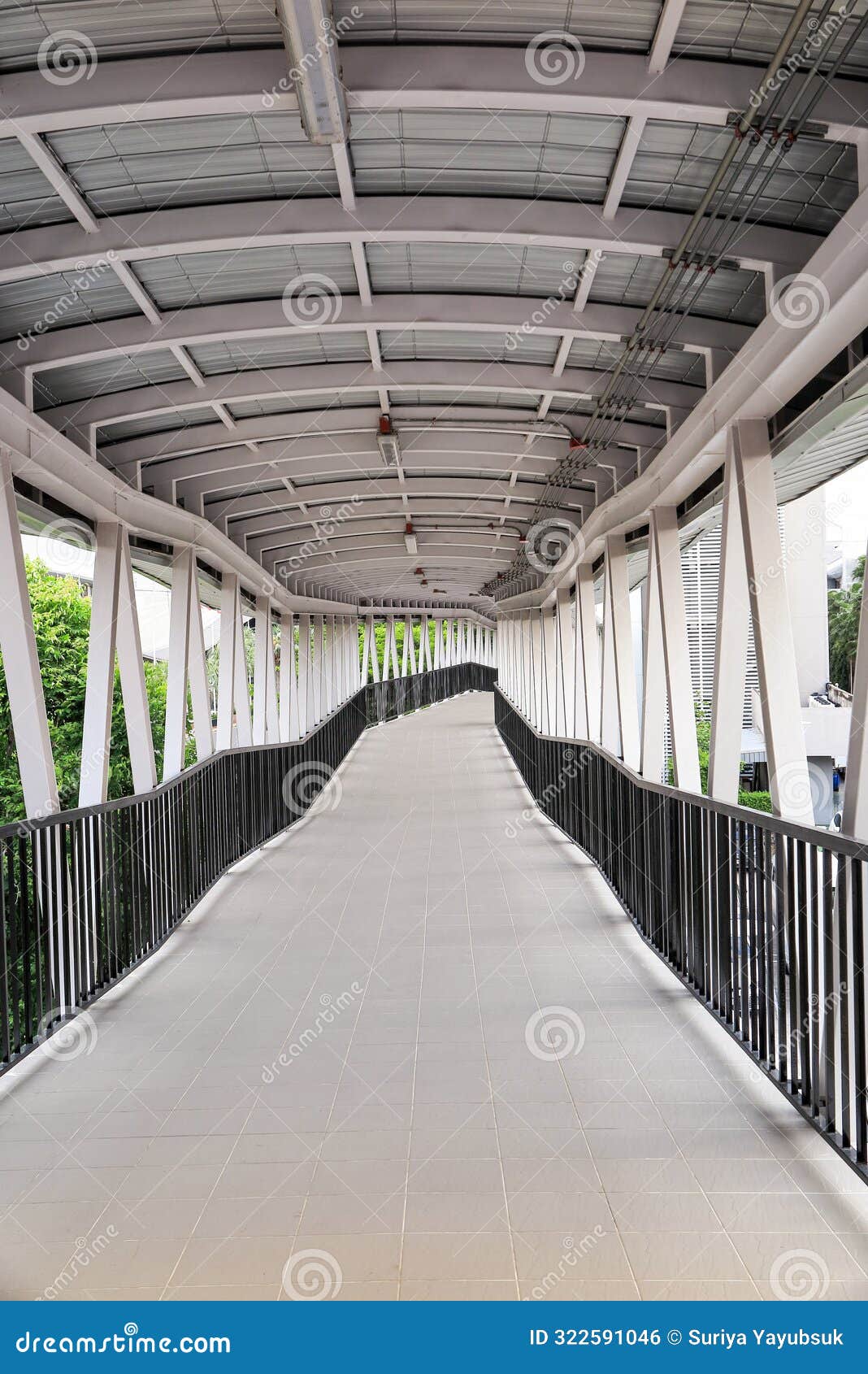 Pedestrian Pathway or Corridor or Hallway between Train Station and ...