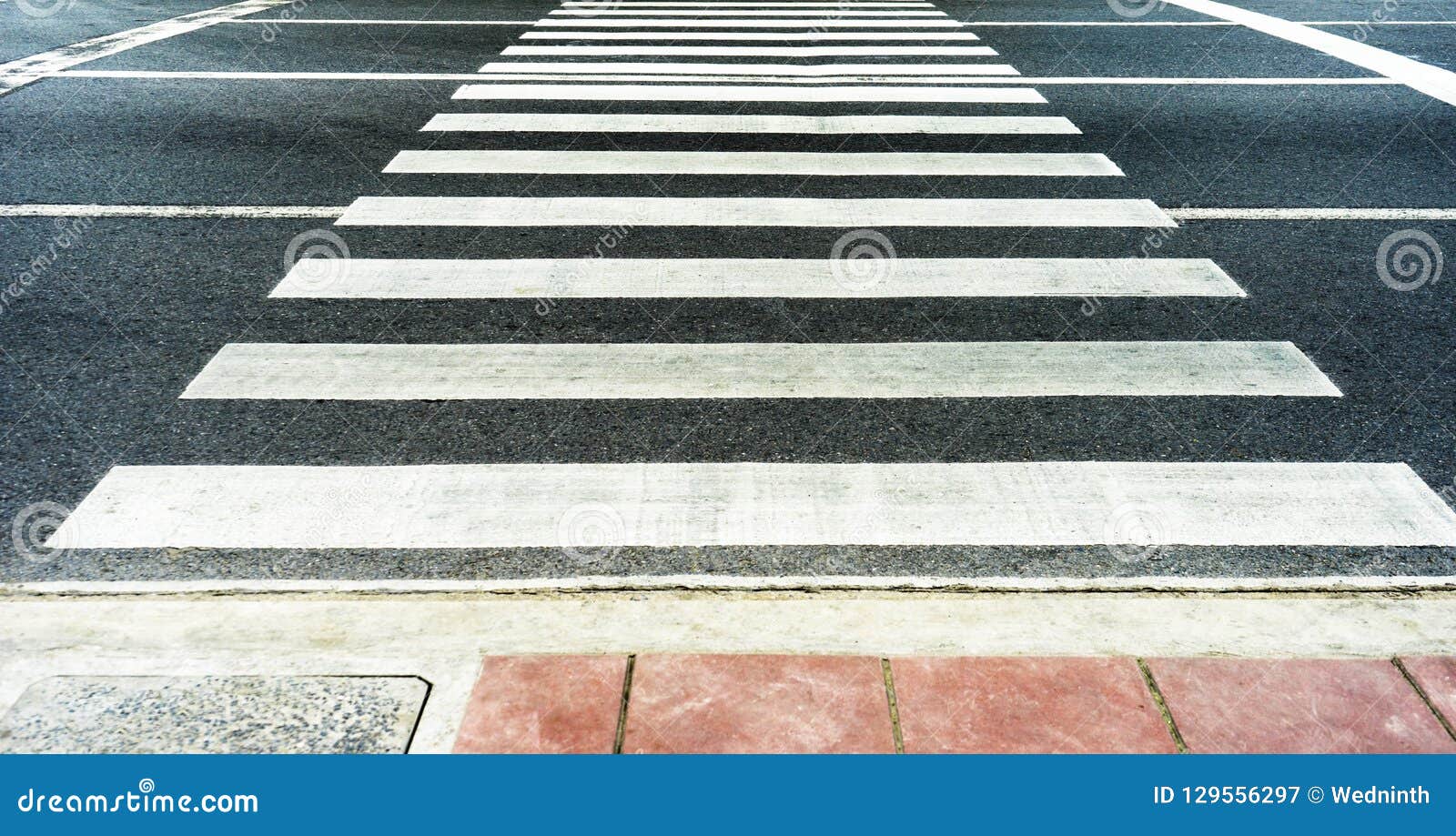 Pedestrian Pathway on a Street Crossing Stock Image - Image of contrast ...