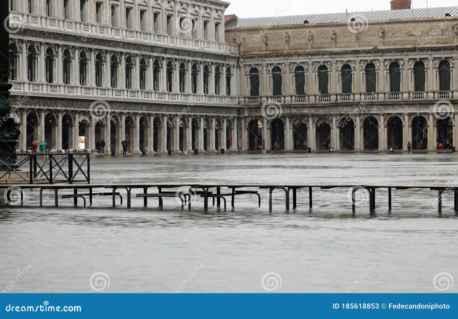 Pedestrian Platform in Venice in Italy during Flood Stock Image - Image ...