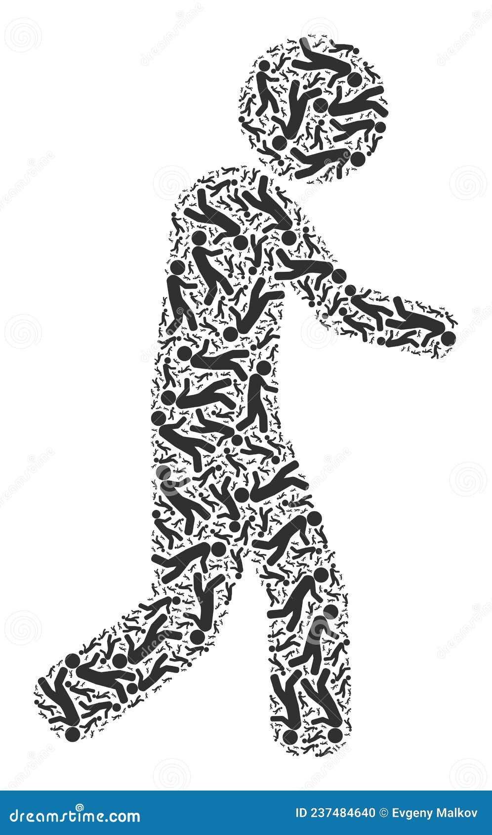 Pedestrian Recursive Icon Mosaic of Self Items Stock Vector ...