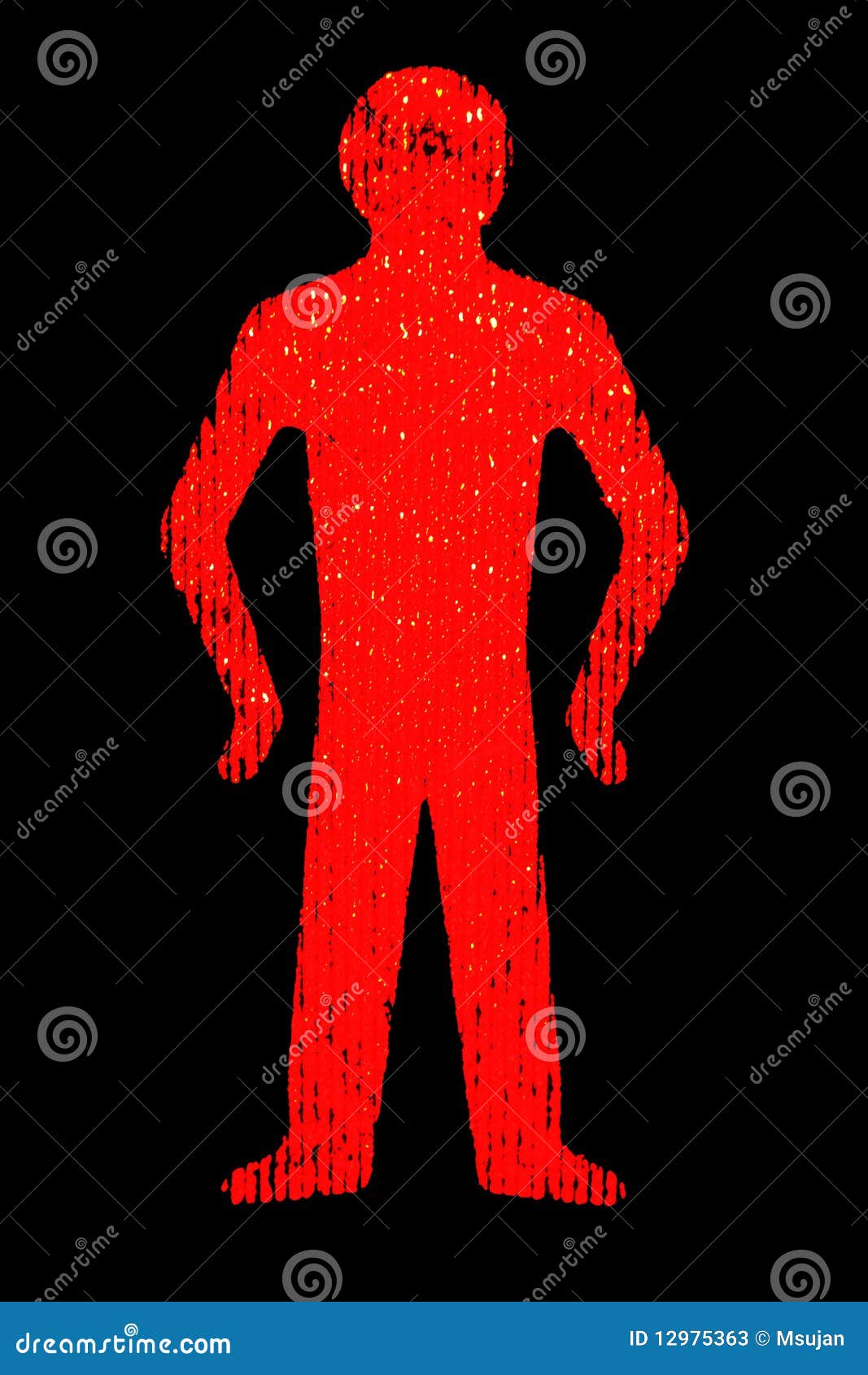Pedestrian red man stock image. Image of stop, semaphore - 12975363