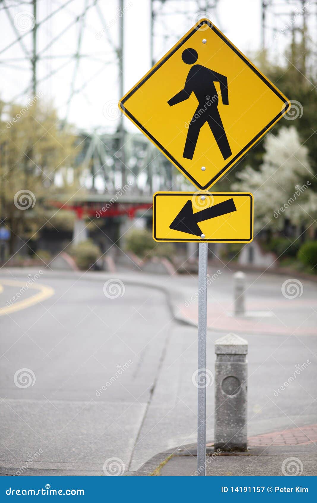 Pedestrian sign stock image. Image of posted, outdoor - 14191157