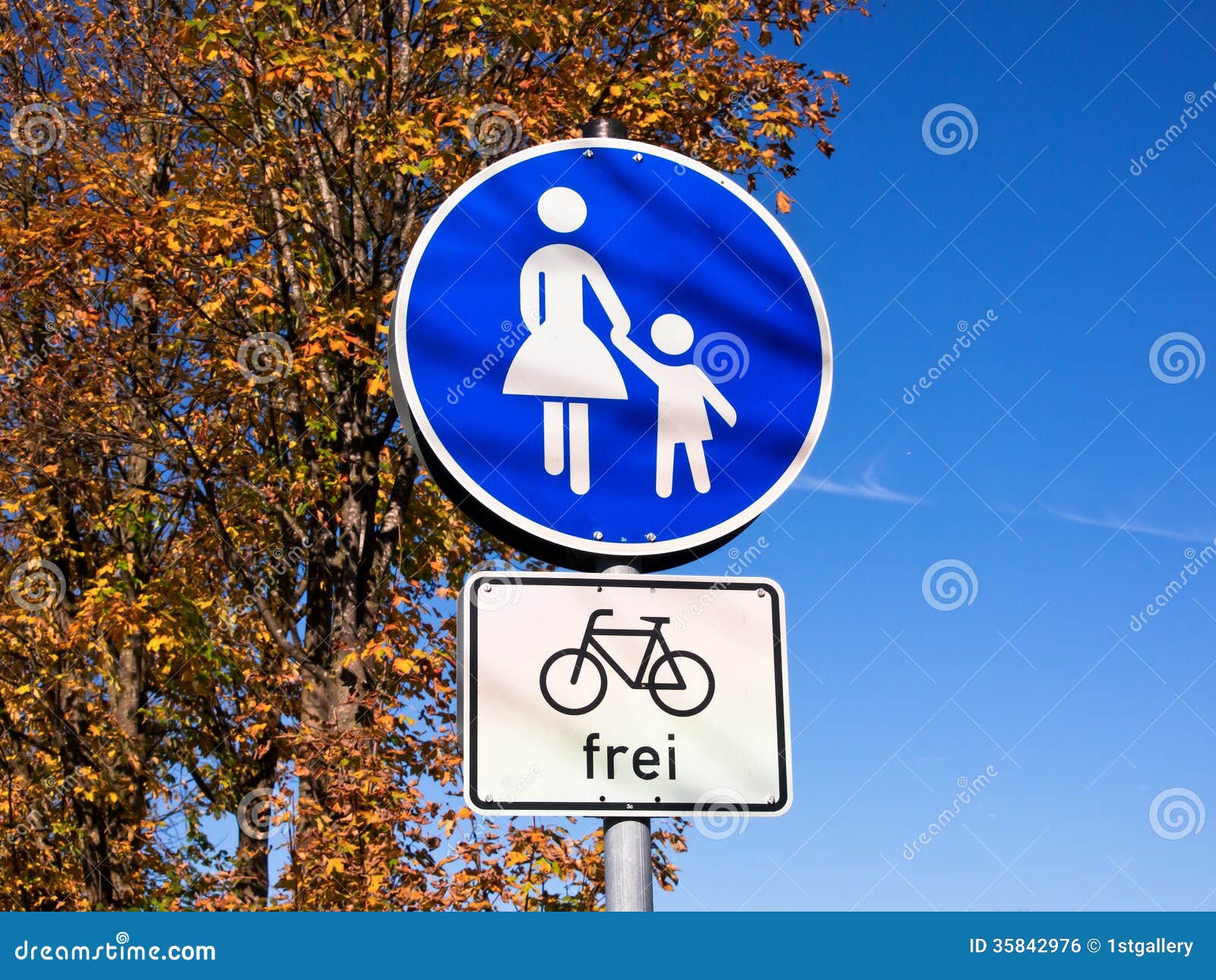 Pedestrian sign stock photo. Image of bavaria, germany - 35842976