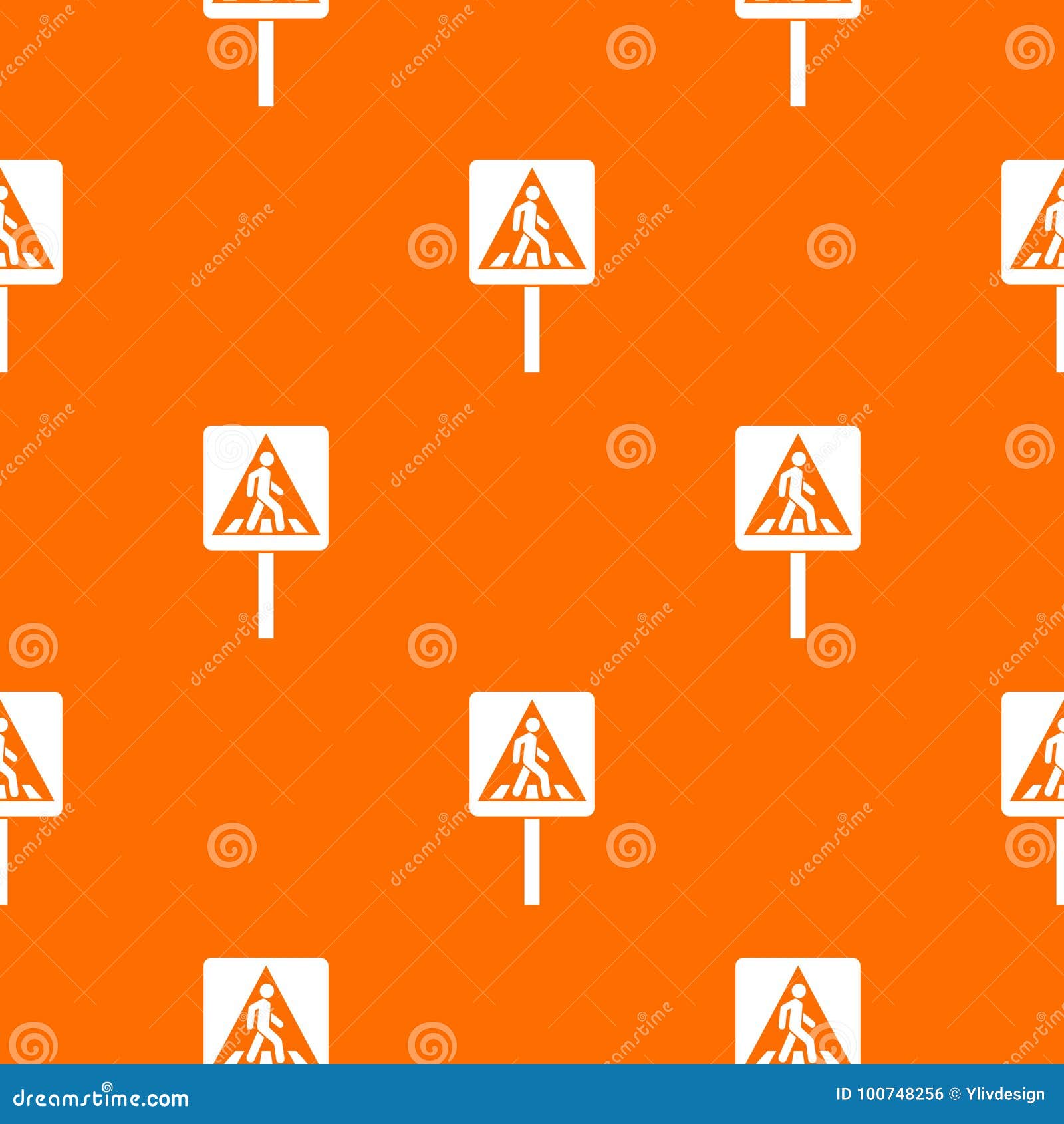 Pedestrian Sign Pattern Seamless Stock Vector - Illustration of ...