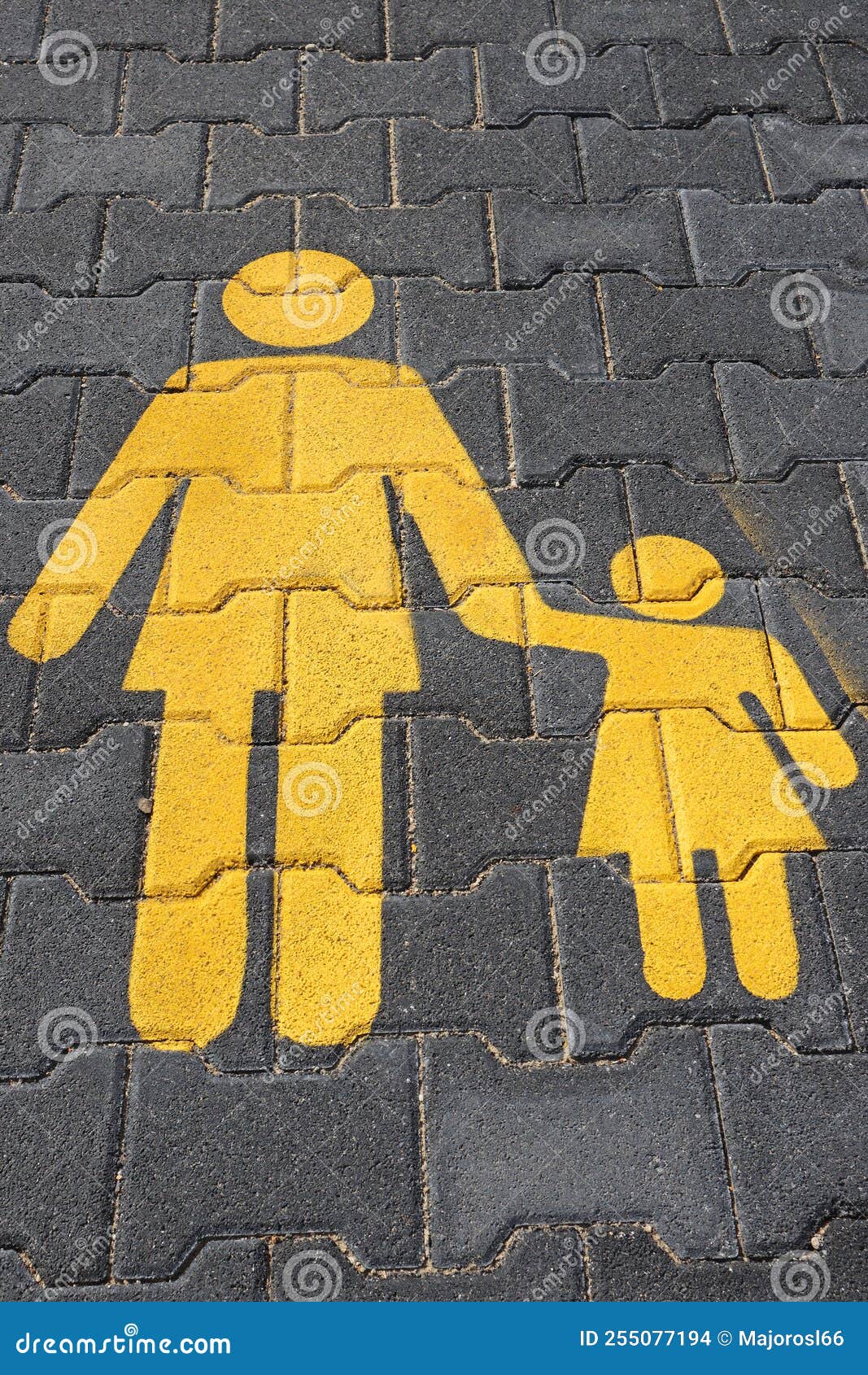 Pedestrian Sign on the Paving Stone Stock Photo - Image of child ...