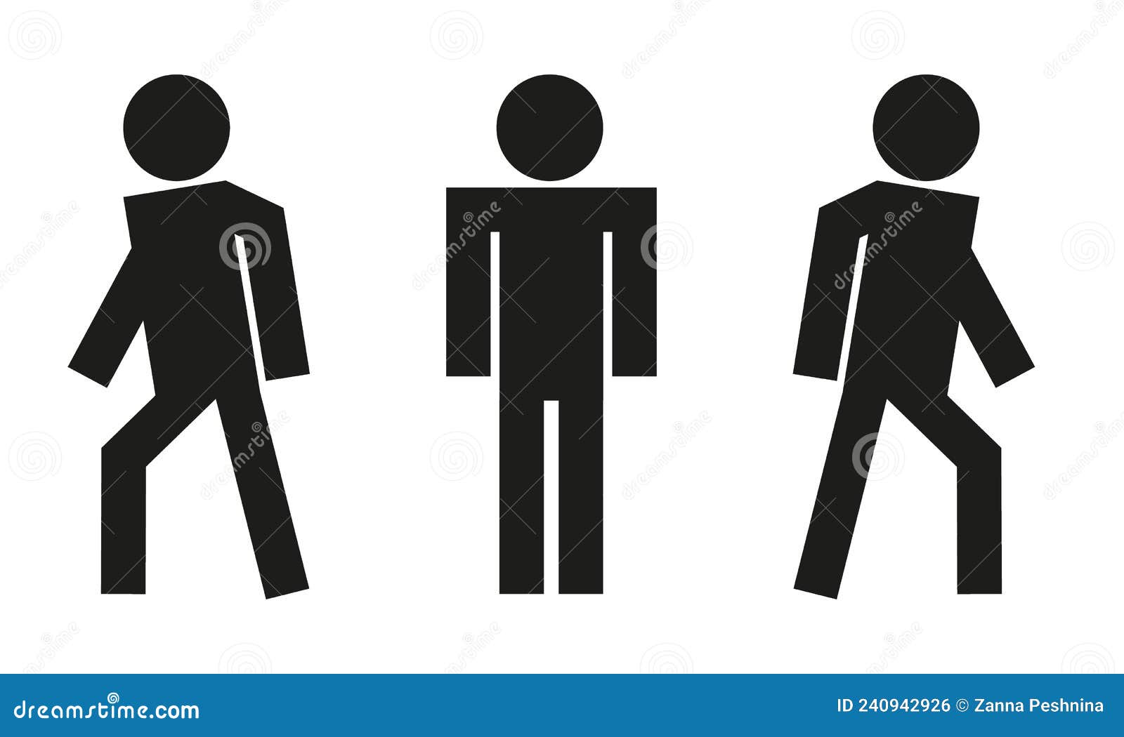 Pedestrian Sign, Stop and Walk Man Icon Stock Vector - Illustration of ...