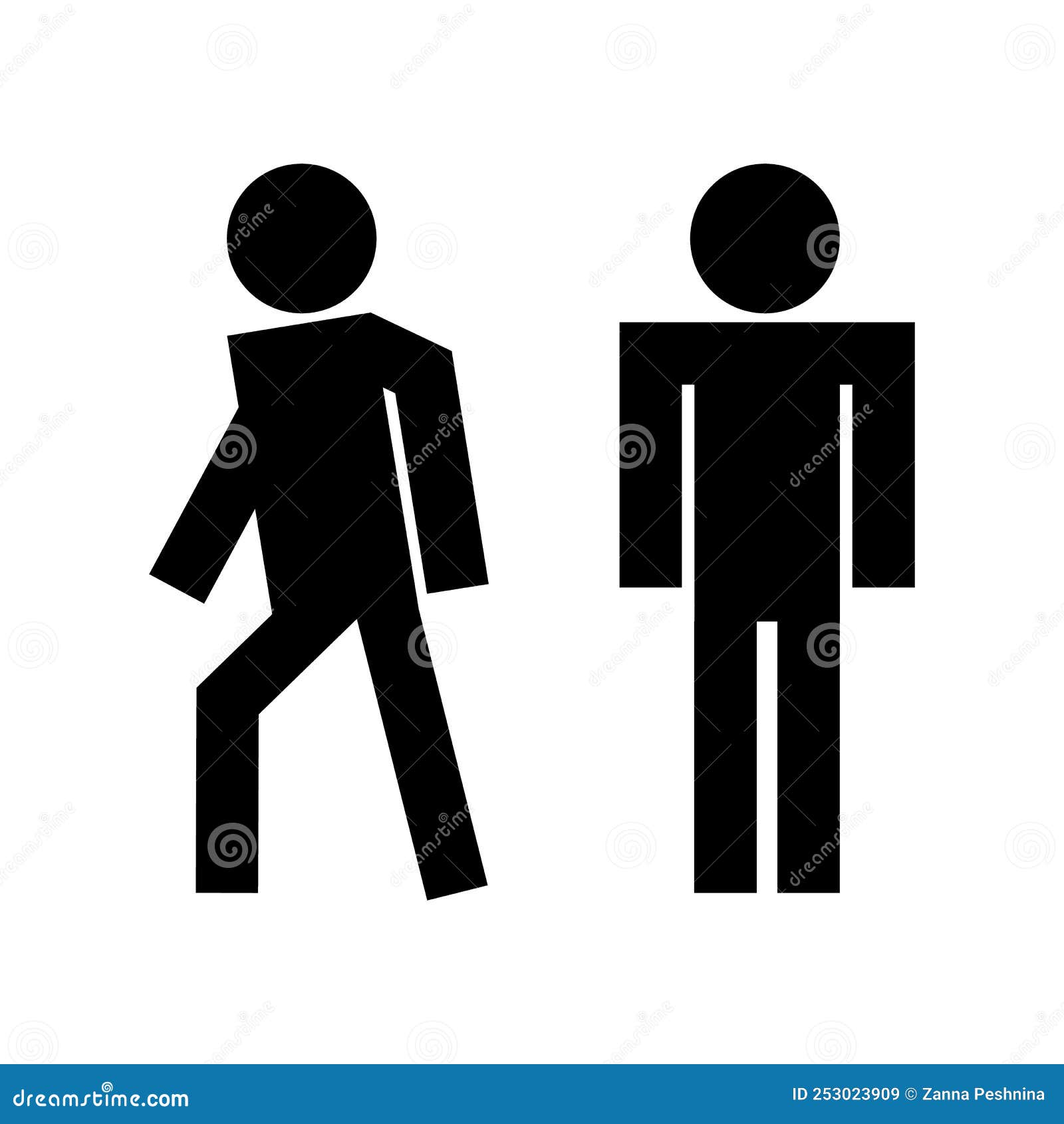 Pedestrian Sign, Stop and Walk Man Icon Stock Vector - Illustration of ...