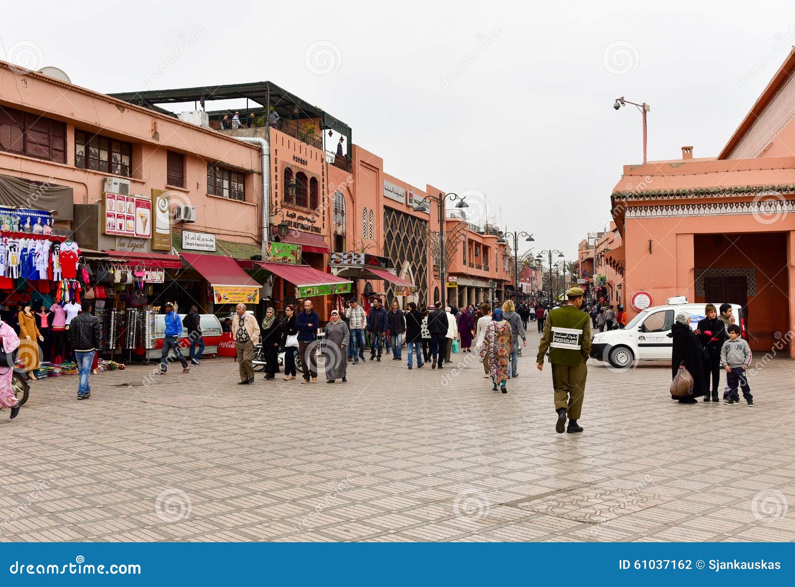Pedestrian Street in Marrakesh, Morocco Editorial Photography - Image ...