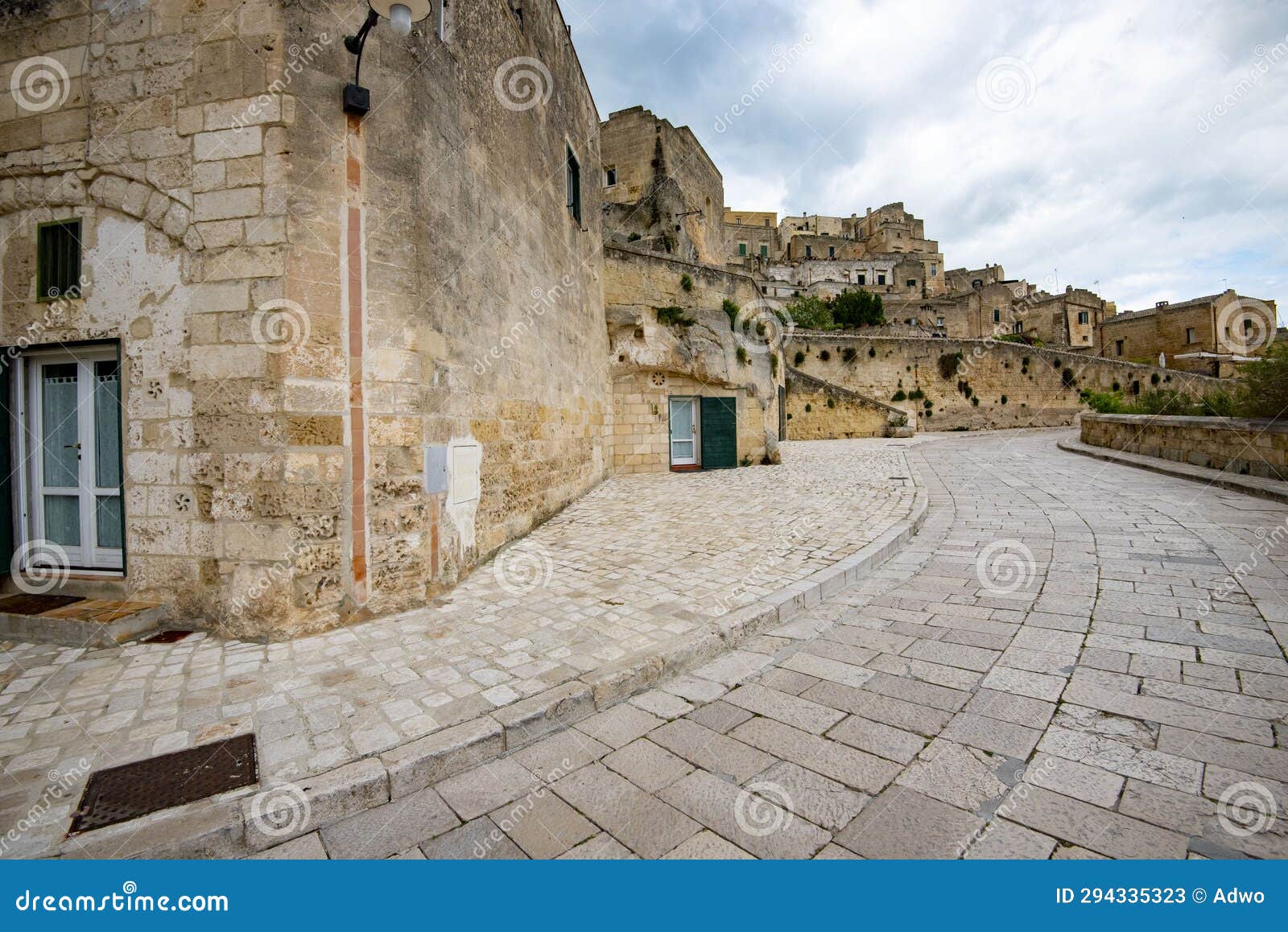 Pedestrian Street in Matera Stock Image - Image of matera, landmark ...