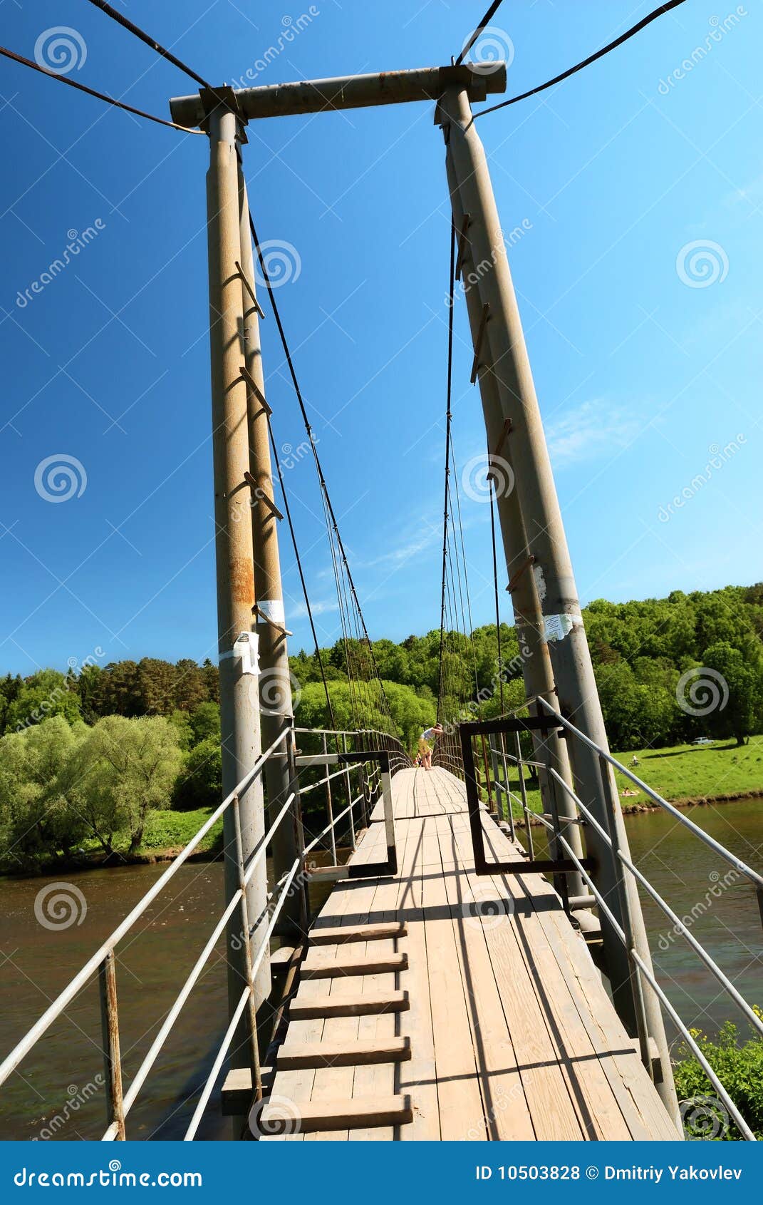 Pedestrian Suspension Bridge Stock Photo - Image of bridge, footpath ...