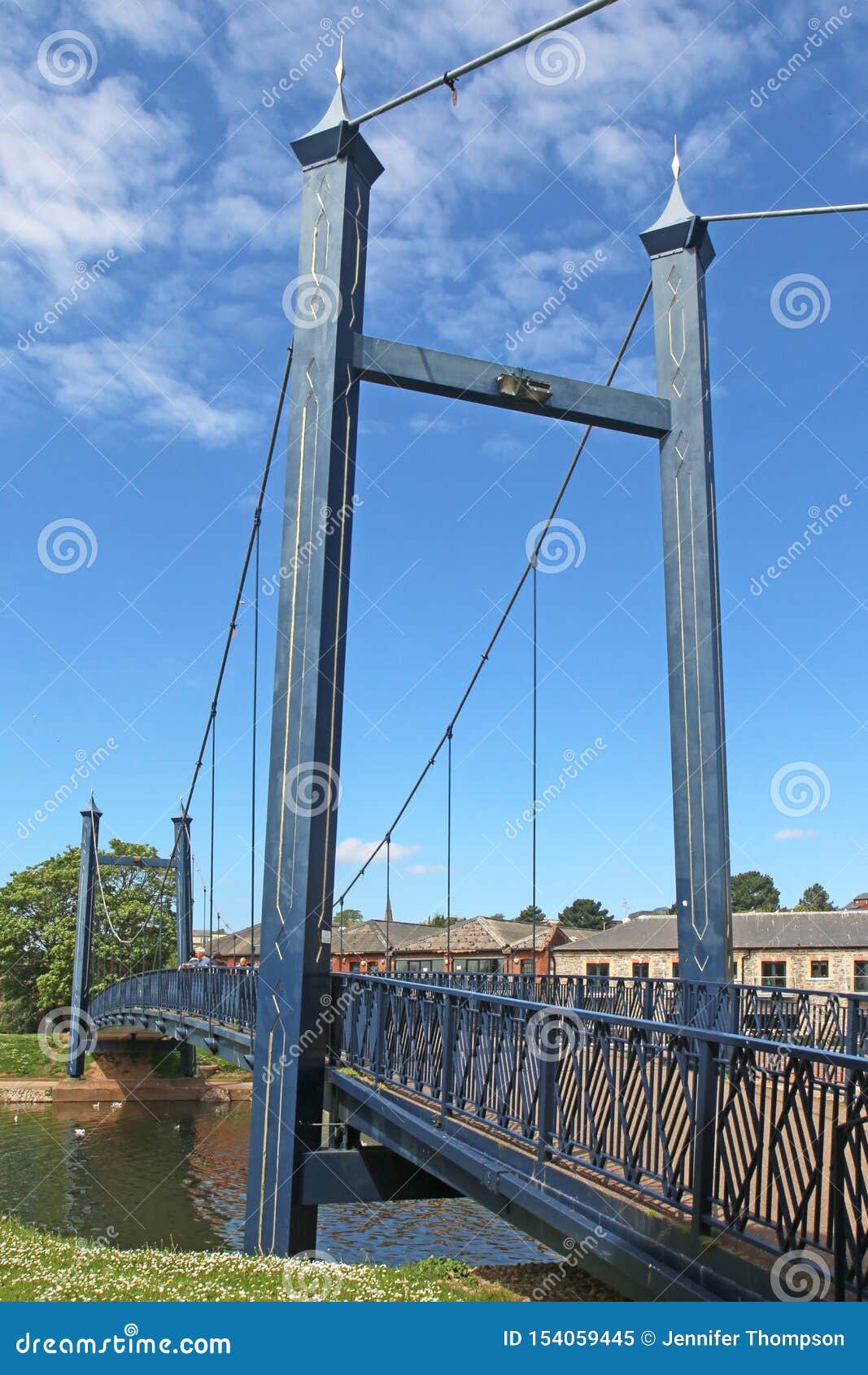 Pedestrian Suspension Bridge at Exeter Quay Stock Image - Image of ...