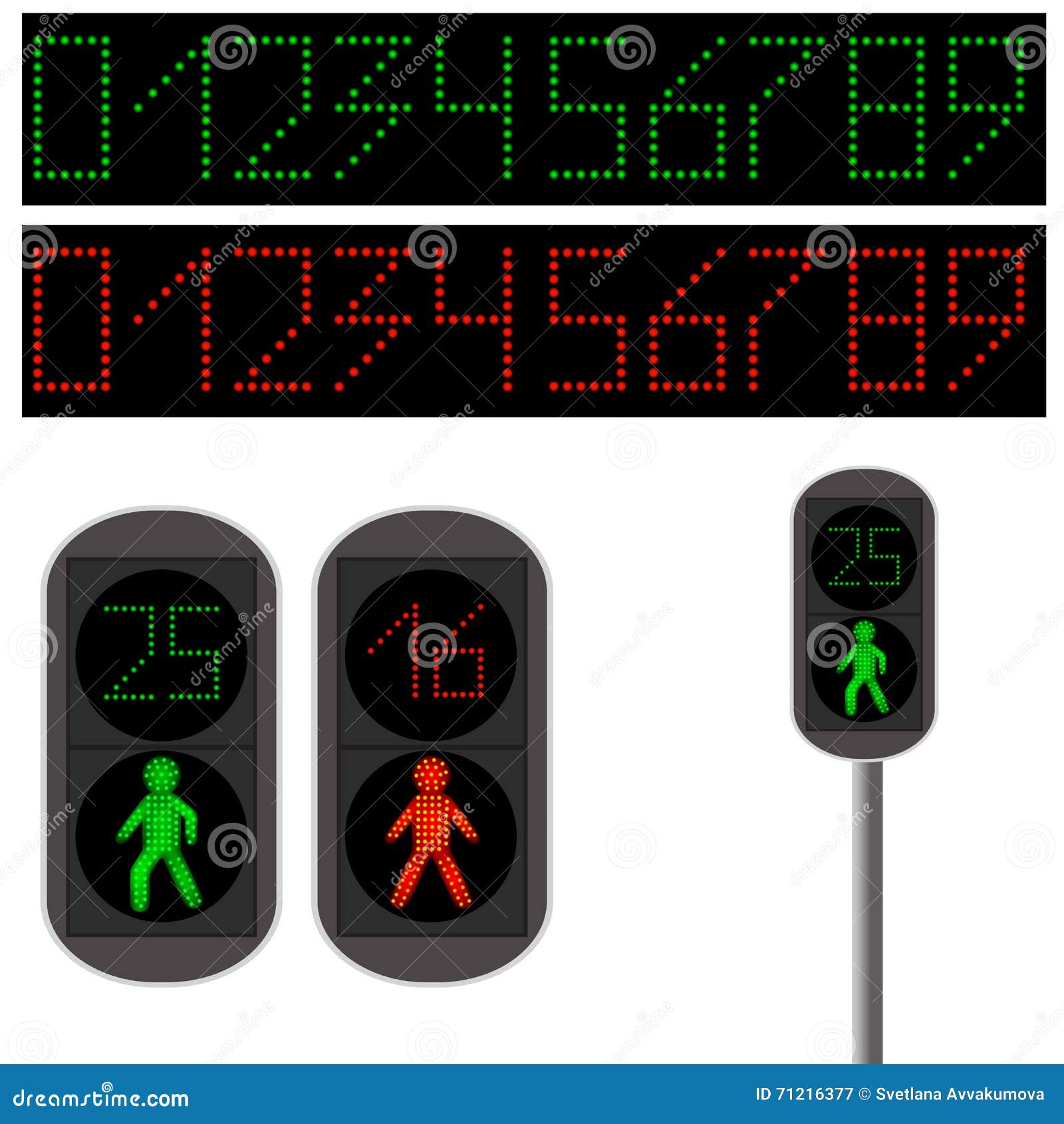 Pedestrian Traffic Light. Led Backlight Stock Vector - Illustration of ...