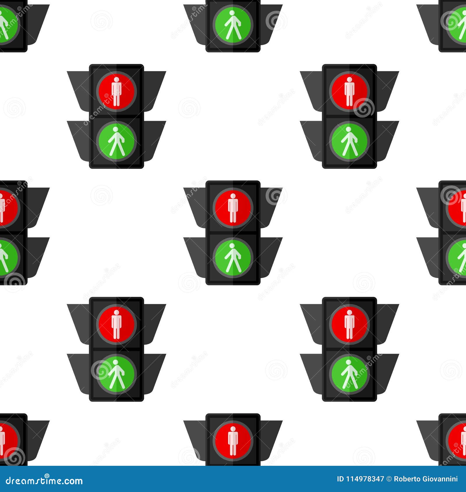 Pedestrian Traffic Light Seamless Pattern Stock Vector - Illustration ...